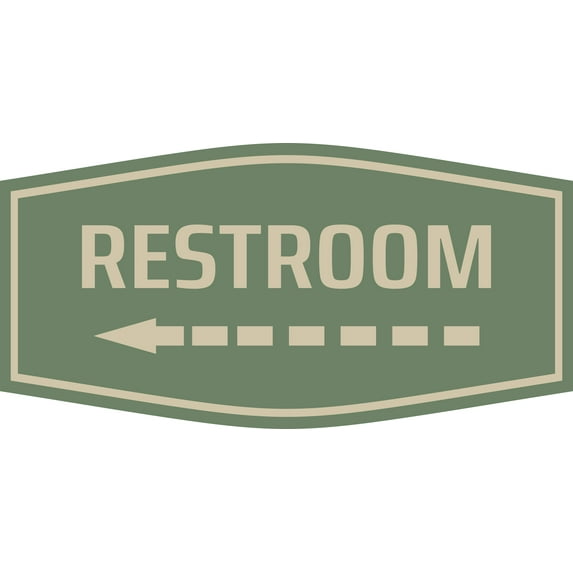 Fancy Plus Restroom (Left Arrow) Wall or Door Sign | Business and ...