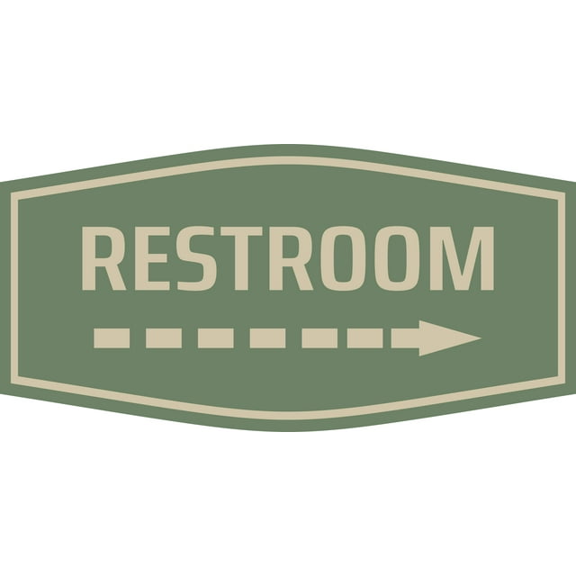 Fancy Plus Restroom (Right Arrow) Wall or Door Sign | Business and ...