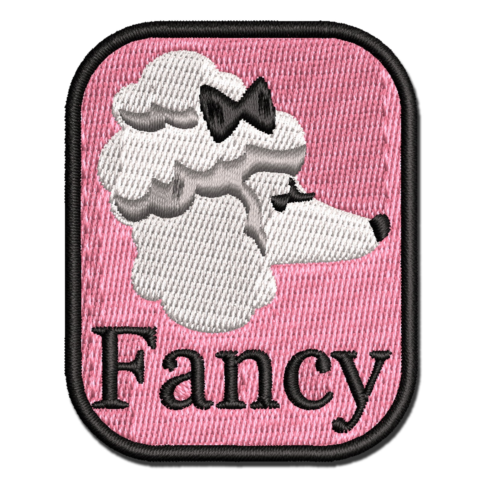 Fancy Posh Poodle Dog Bougie Applique Multi-Color Embroidered Iron-On Patch - 2.0 Inch Mini ...