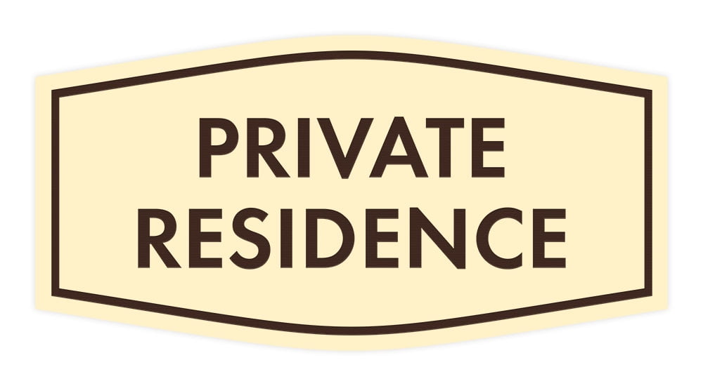Fancy Private Residence Sign (Ivory/Dark Brown) - Large - Walmart ...