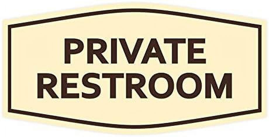 Fancy Private Restroom Sign (Ivory/Dark Brown) - Small - Walmart.com