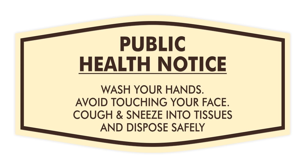 Fancy Public Health Notice Please Wash Your Hands Sign (Ivory/Dark ...