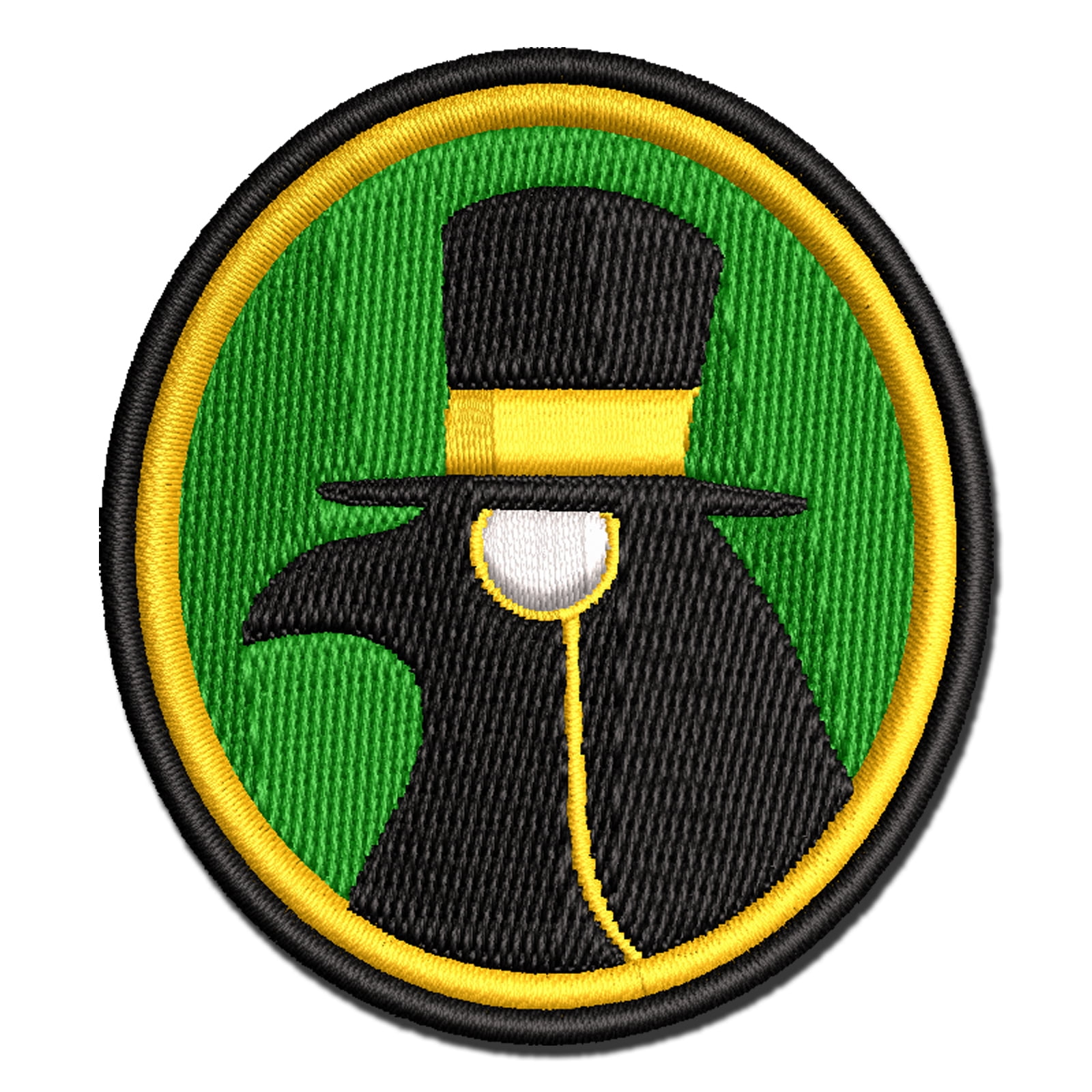 Fancy Raven Bird with Top Hat Monocle Applique Multi-Color Embroidered ...