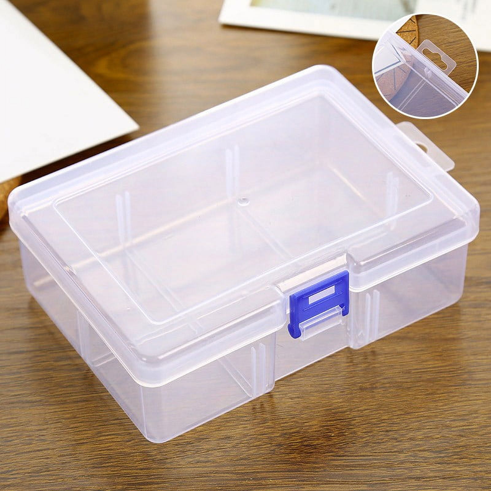 Fancy Blades Small Plastic Storage Box, Transparent, Hinged Lid, 16.5cm ...