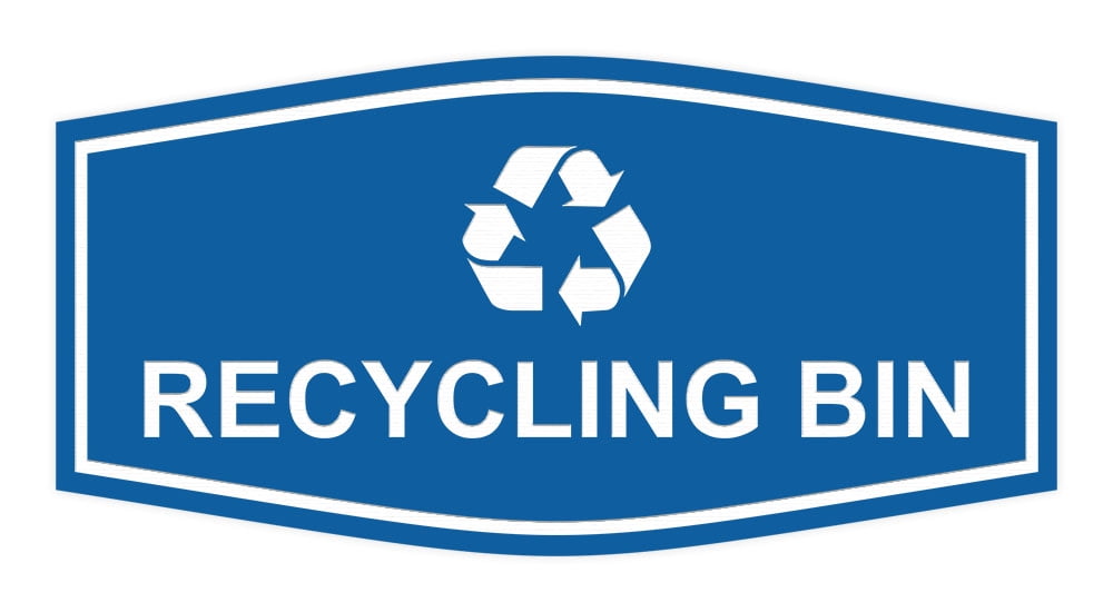 Fancy Recycling bin Sign (Blue) - Medium - Walmart.com