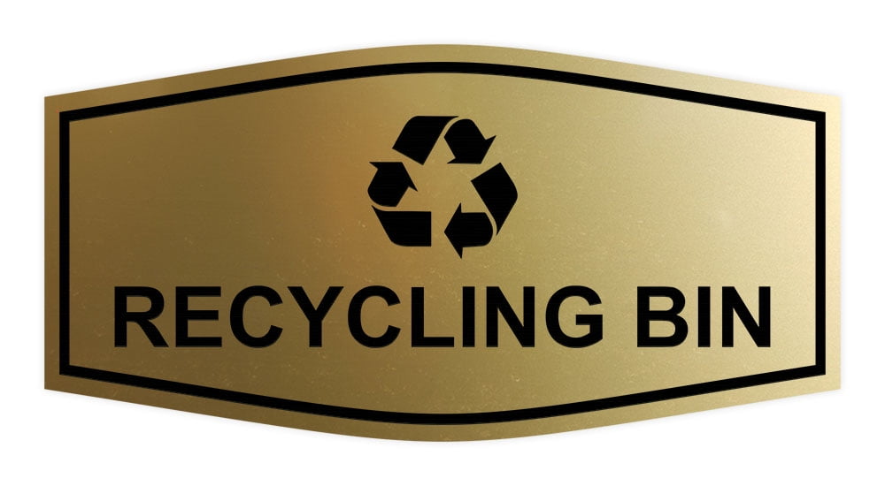 Fancy Recycling bin Sign (Brushed Gold) - Small - Walmart.com