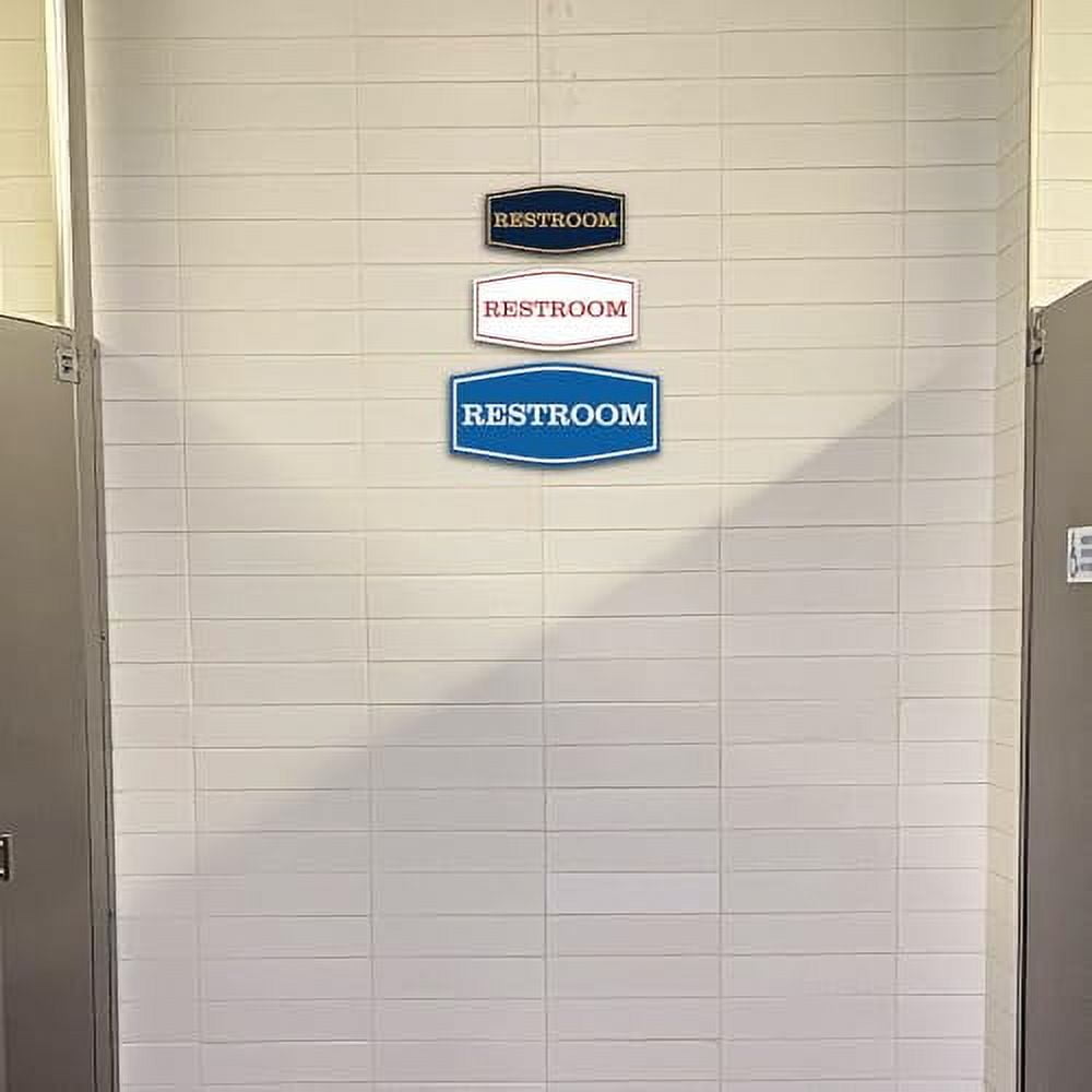 Fancy Restroom Sign - Business Bathroom Signage - Easy to Install (Red ...
