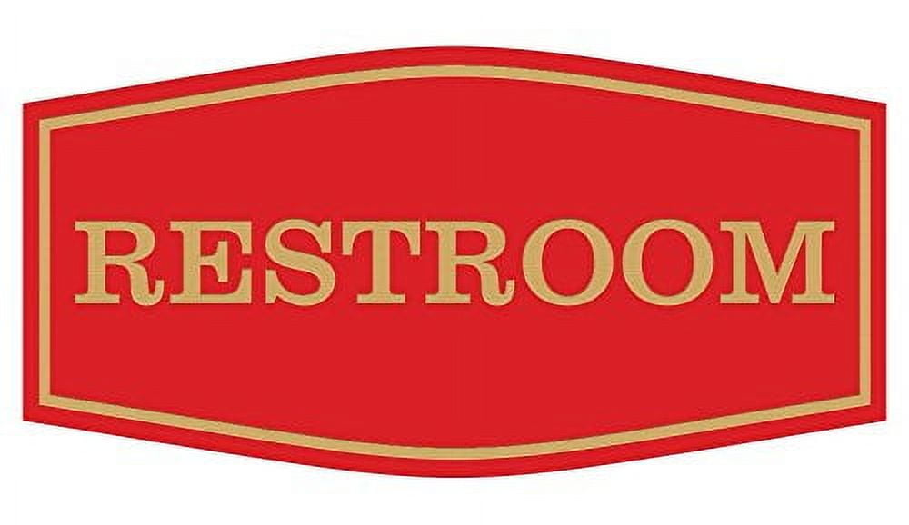 Fancy Restroom Sign - Business Bathroom Signage - Easy to Install (Red ...