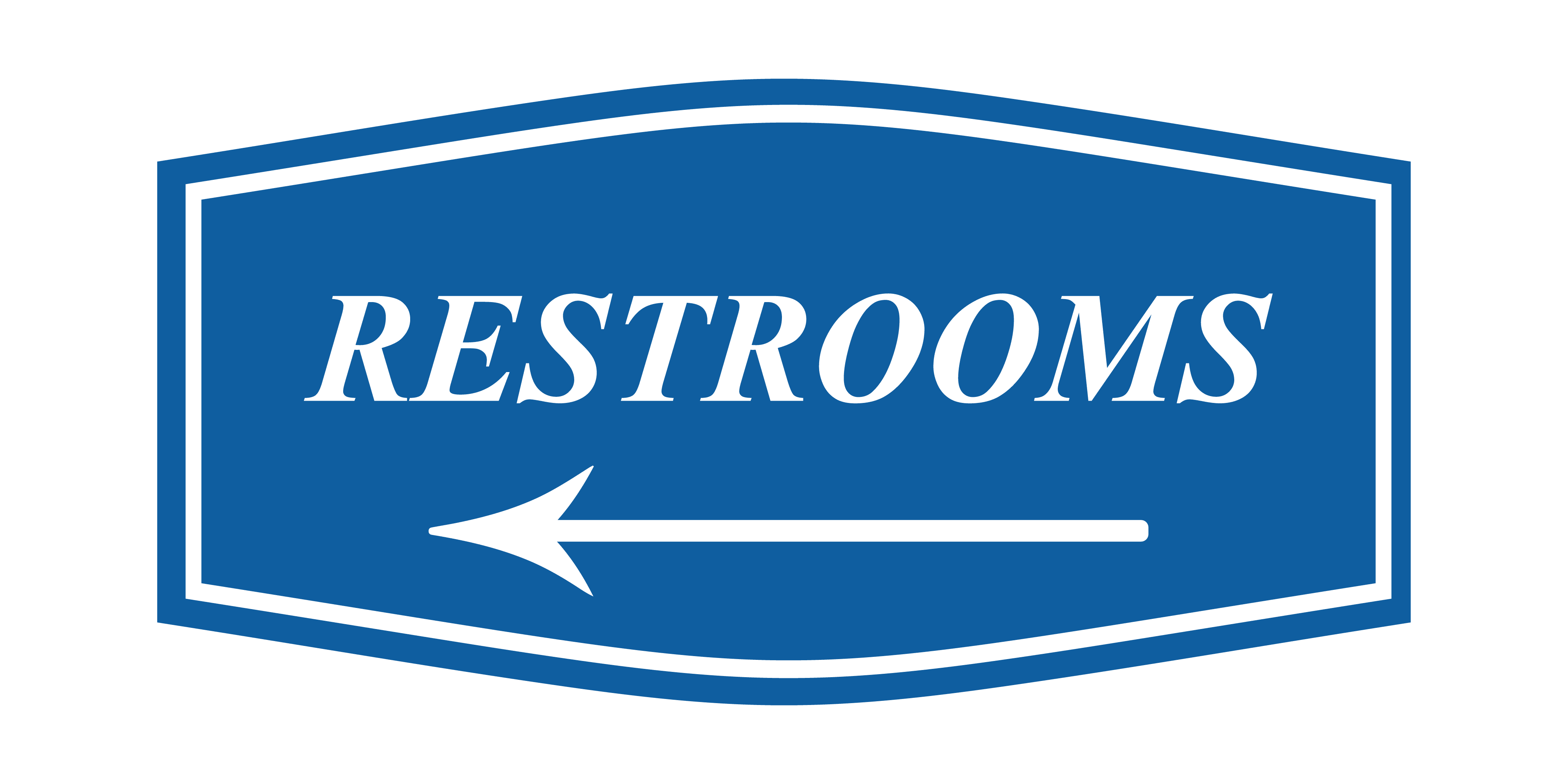 Fancy Restrooms Left Arrow Sign (Blue) - Large - Walmart.com