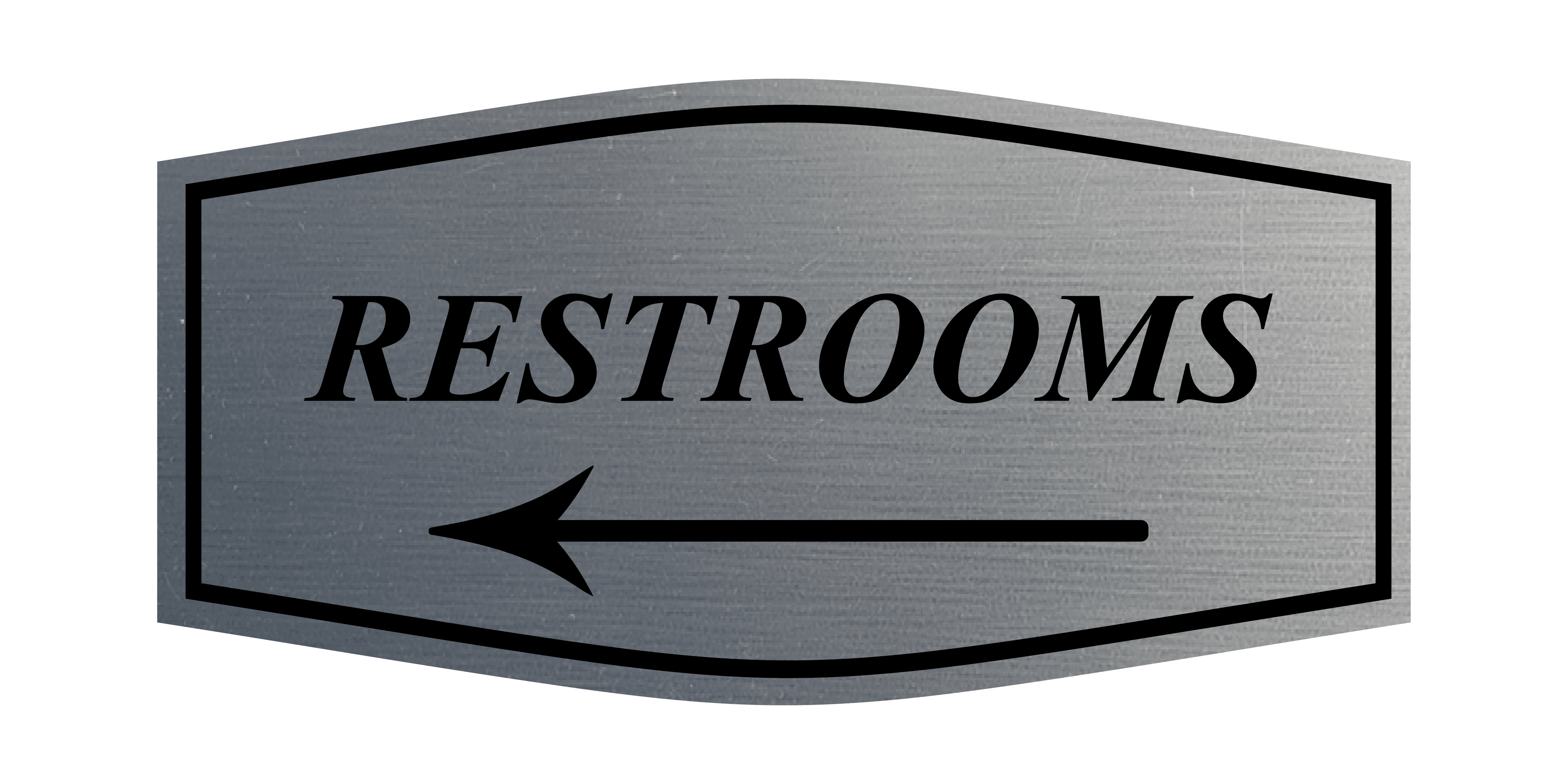 Fancy Restrooms Left Arrow Sign (Brushed Silver) - Large - Walmart.com