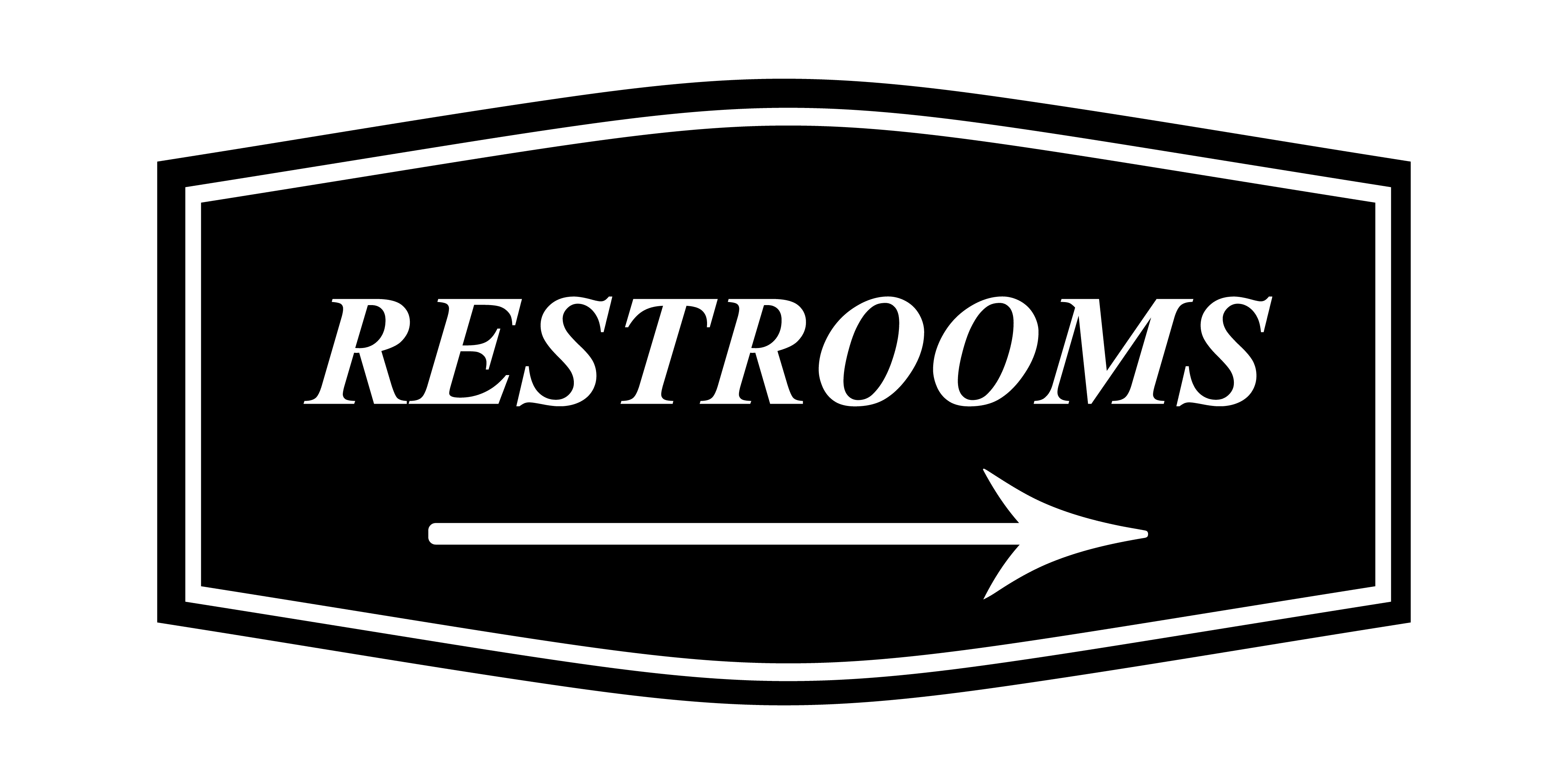 Fancy Restrooms Right Arrow Sign (Black) - Small - Walmart.com