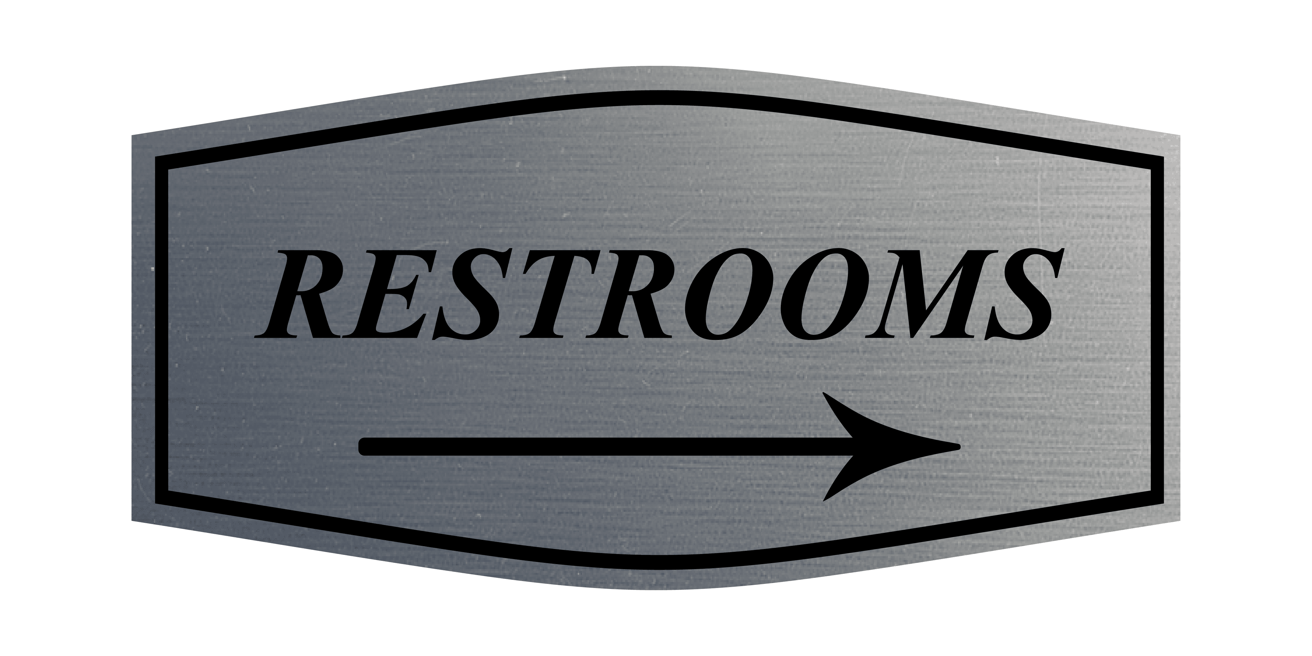 Fancy Restrooms Right Arrow Sign (Brushed Silver) - Medium - Walmart.com