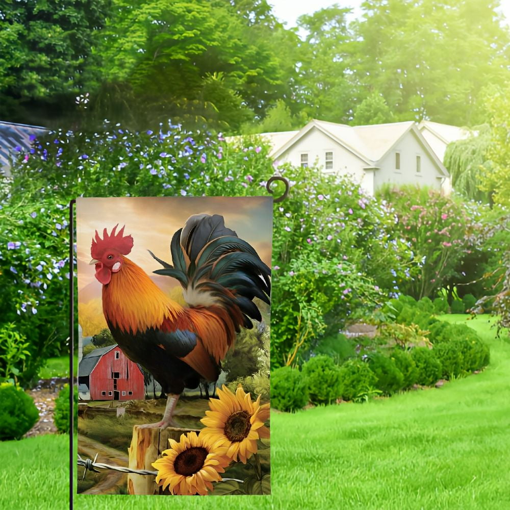 Fancy Rooster Flag Dawn Farm Barn - Walmart.com