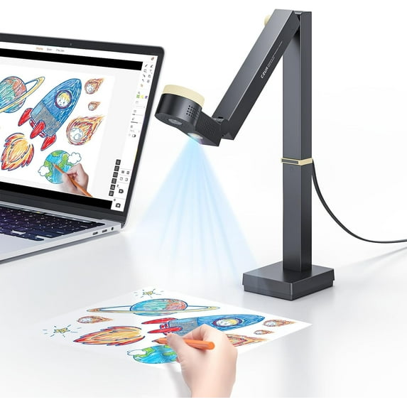 Fancy S Pro 12MP USB Document Camera for Teacher, 4K Webcam with ...