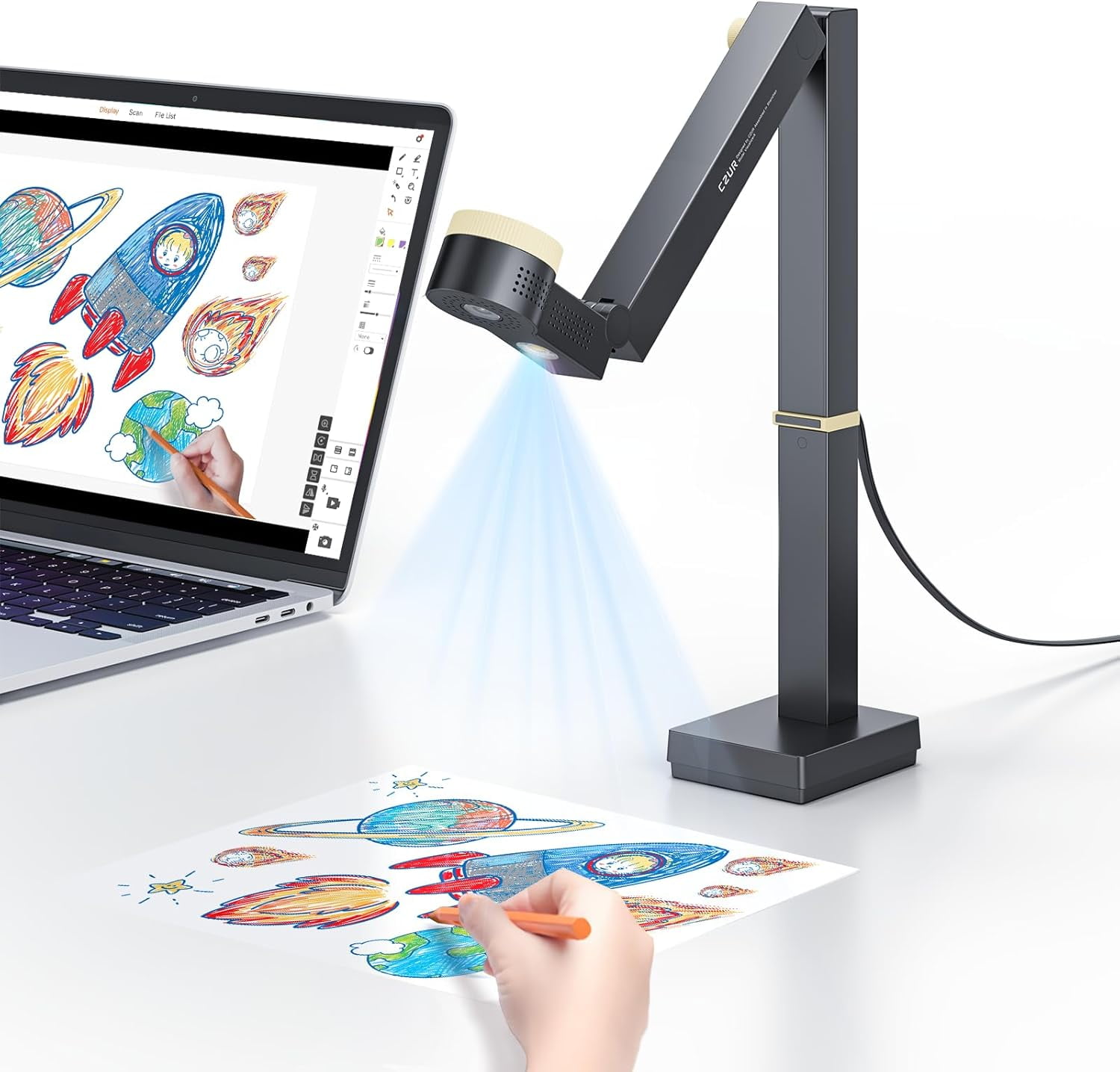 Fancy S Pro USB Document Camera for Teacher, 12MP 4K Webcam with ...