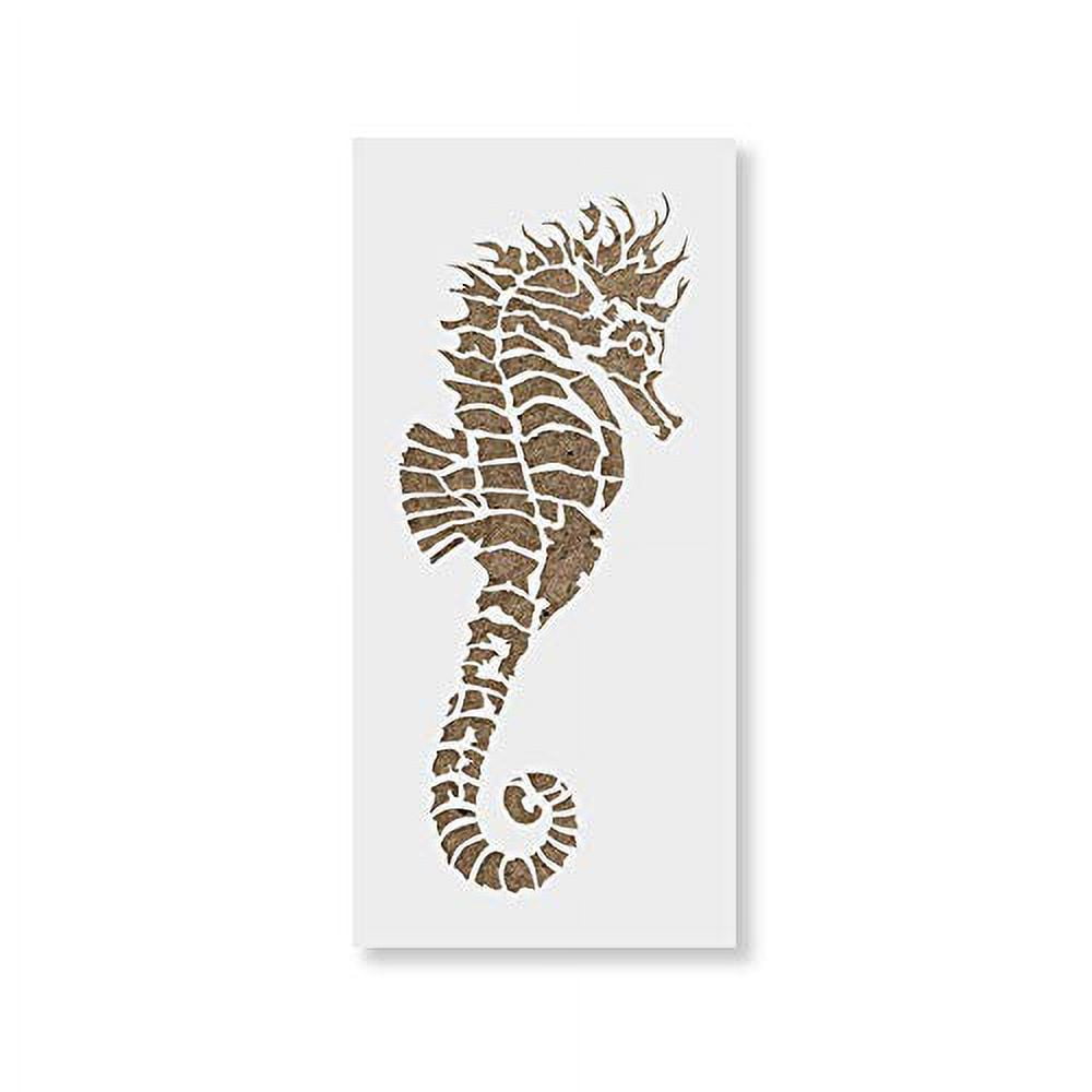 Fancy Seahorse Stencil - Seahorse Stencils, Marine, Coastal Stencil ...