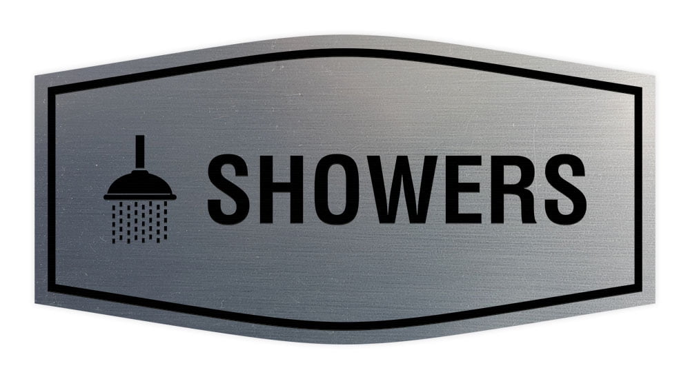 Fancy Showers Sign (Brushed Silver) - Small - Walmart.com