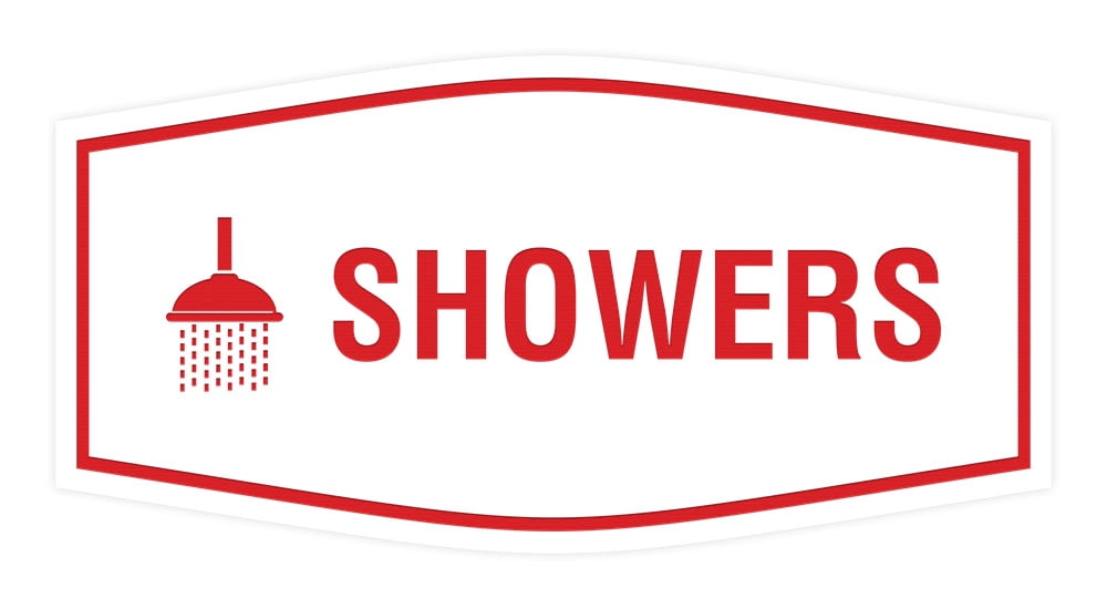 Fancy Showers Sign (White/Red) - Small - Walmart.com
