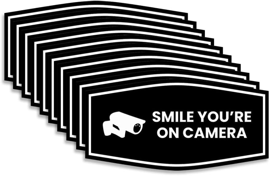 Fancy Smile You're On Camera Sign (Black) - Small (10 Pack) - Walmart.com