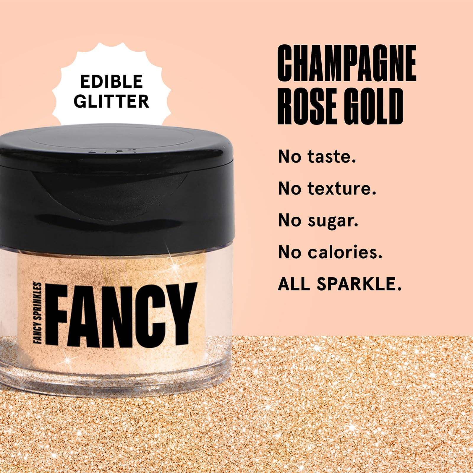 Fancy Sprinkles Champagne SCH4 Rose Gold Bulk Premium Edible Glitter ...