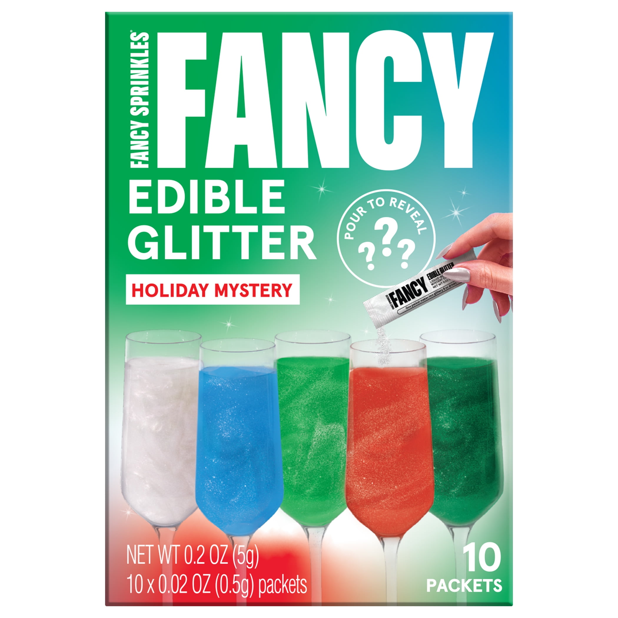 Fancy Sprinkles Holiday Edition Mystery Edible Glitter Packets 10ct ...
