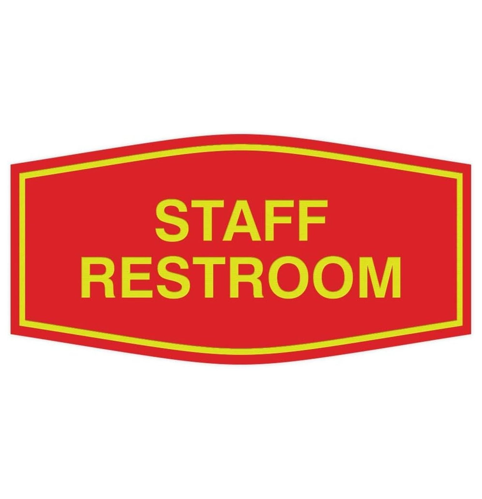 Fancy Staff Restroom Sign (Red/Yellow) - Large 5 Pack - Walmart.com