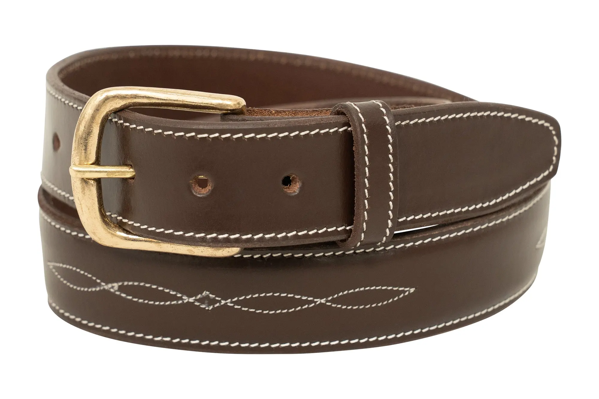 Fancy Stitched Belt, 1.5" Inches Width, Brown, Large, Adult - Walmart.com