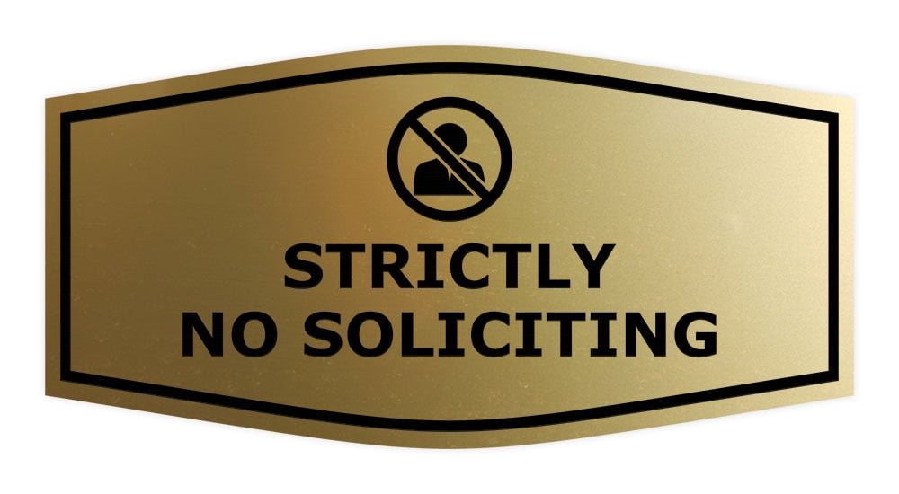 Fancy Strictly No Soliciting Sign (Brushed Gold) - Small - Walmart.com