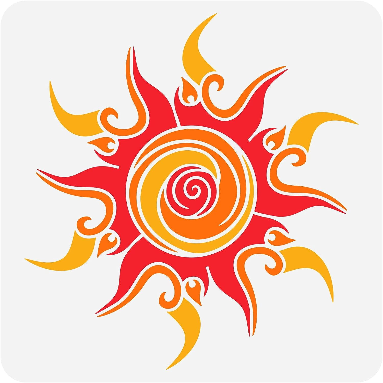 Fancy Sun Painting Stencil 11.8x11.8 inch PET Hollow Out Sun Painting ...