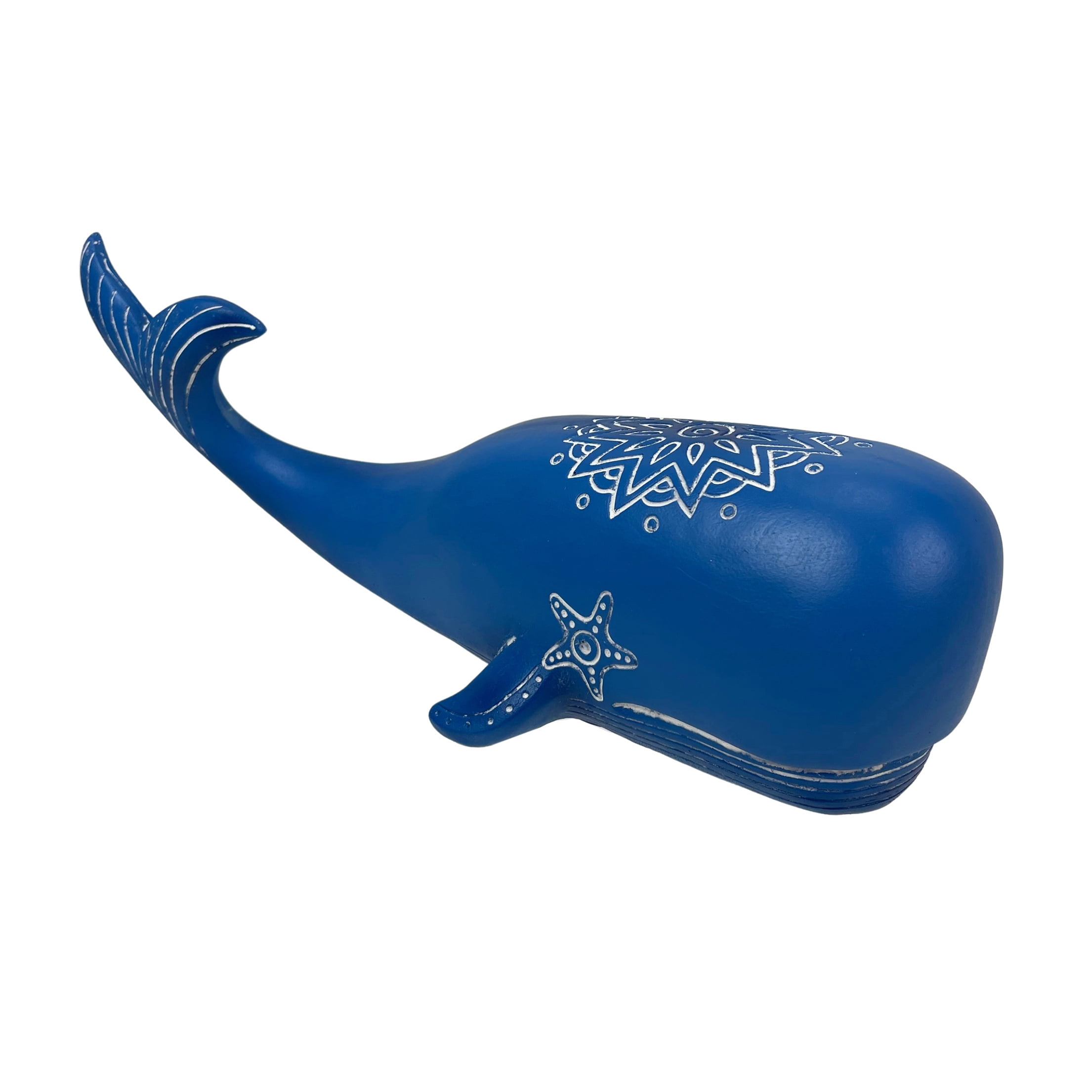 Fancy That Wood Whale Decor with Mandala Design – Deep Blue Finish ...