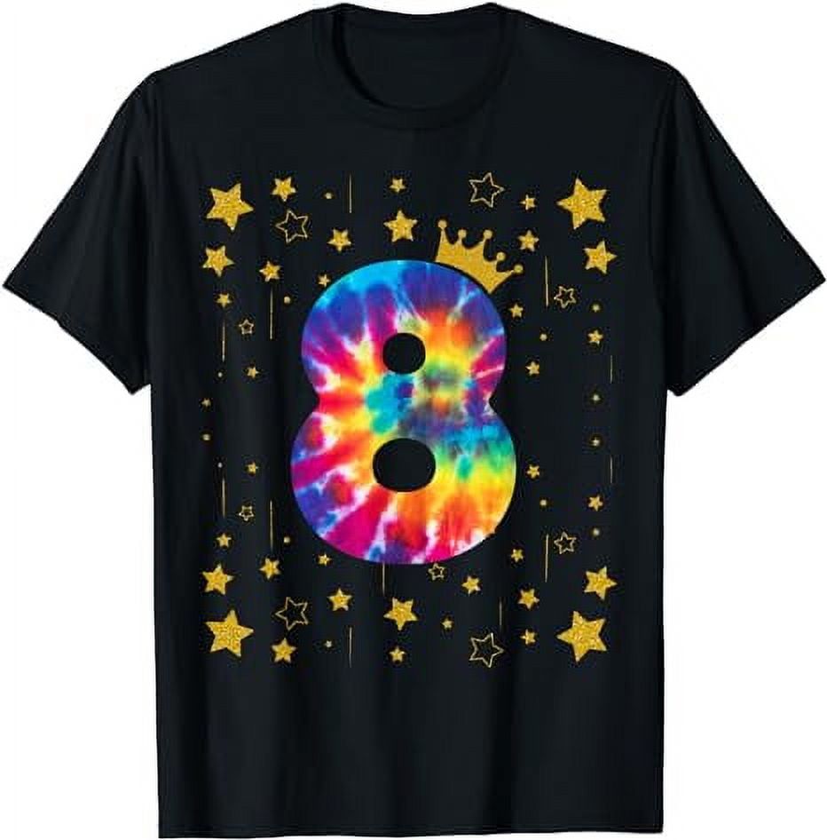 Fancy Tie Dye 8 Years Old Girl Colorful 8th Birthday Tie Dye T-Shirt ...