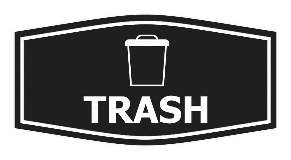 Fancy Trash Sign (Black / Silver) - Small - Walmart.com