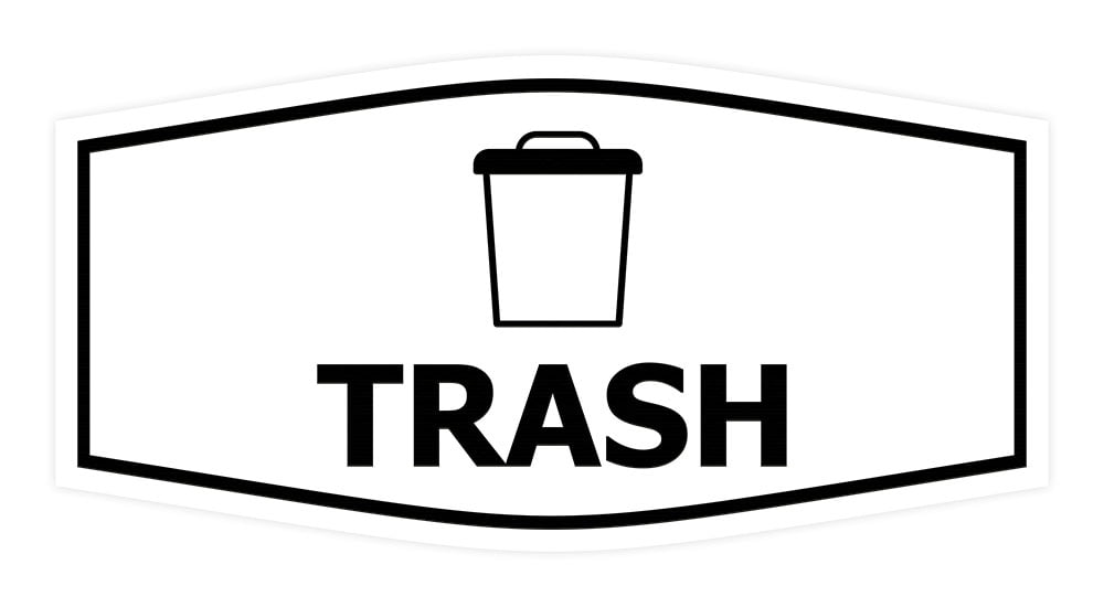 Fancy Trash Sign (White) - Small - Walmart.com