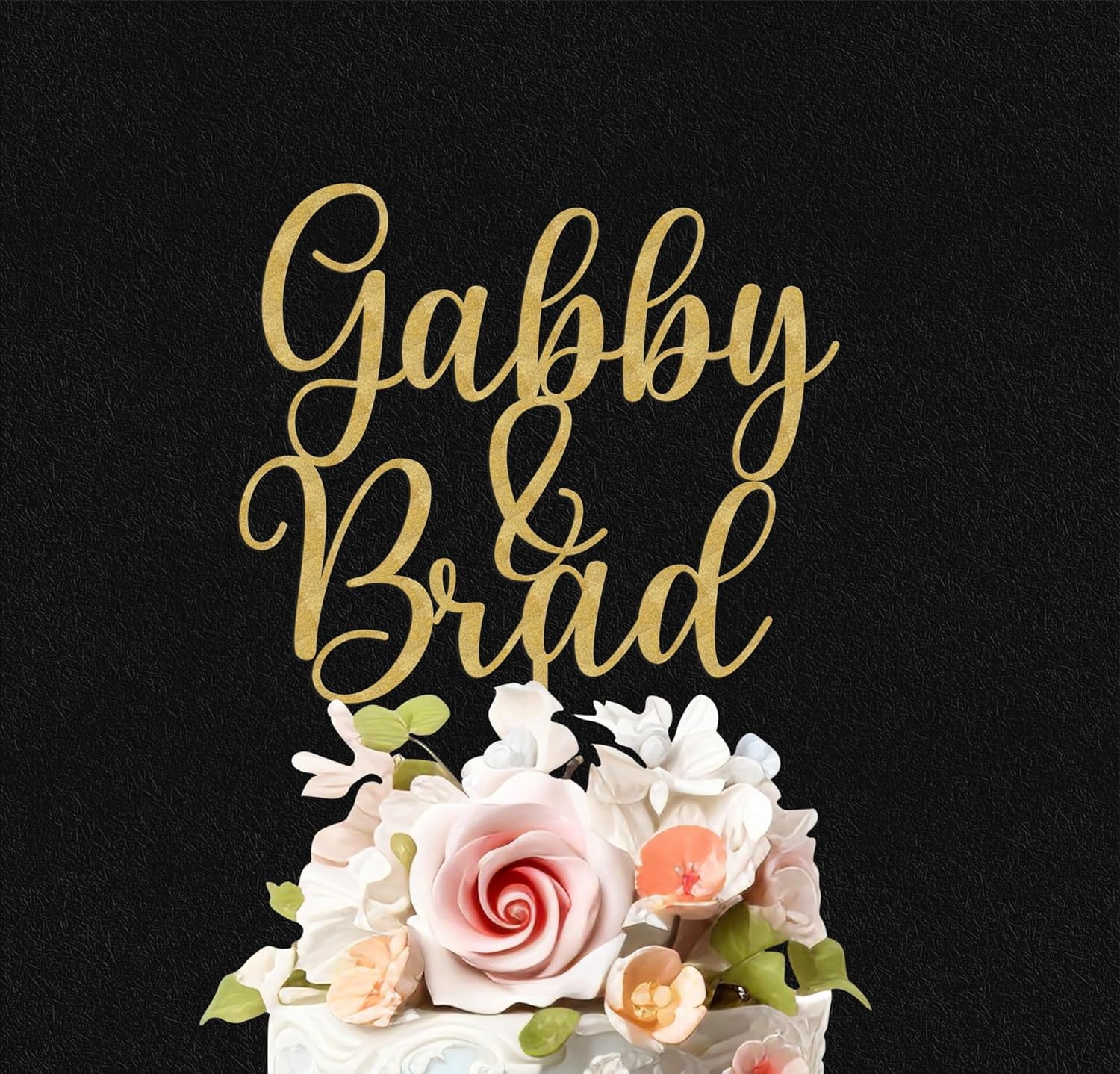 Fancy Wedding Cake Topper, Wedding Cake Topper, Custom Wording, Wood or ...