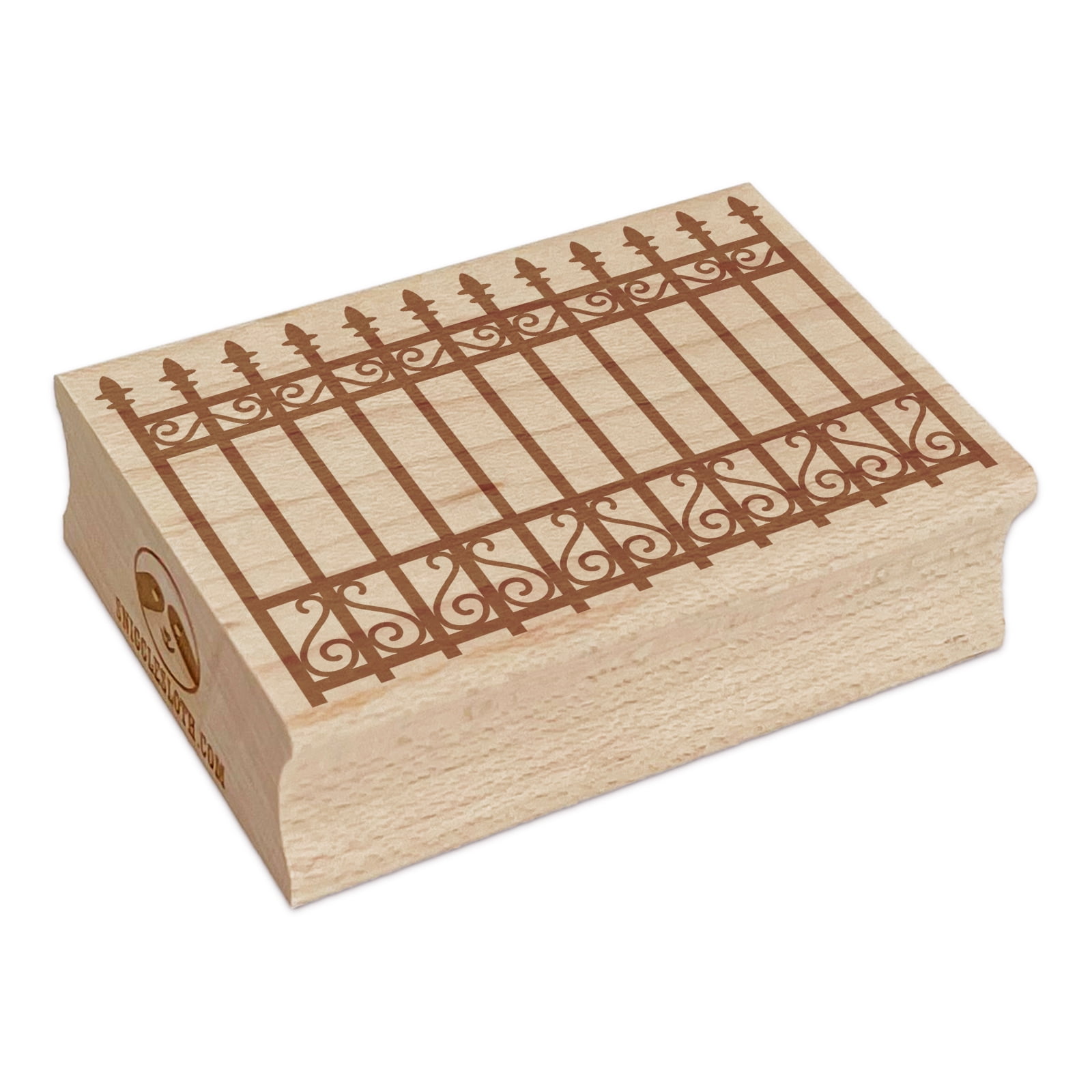 Fancy Wrought Iron Gate Fence Rectangle Rubber Stamp Stamping ...