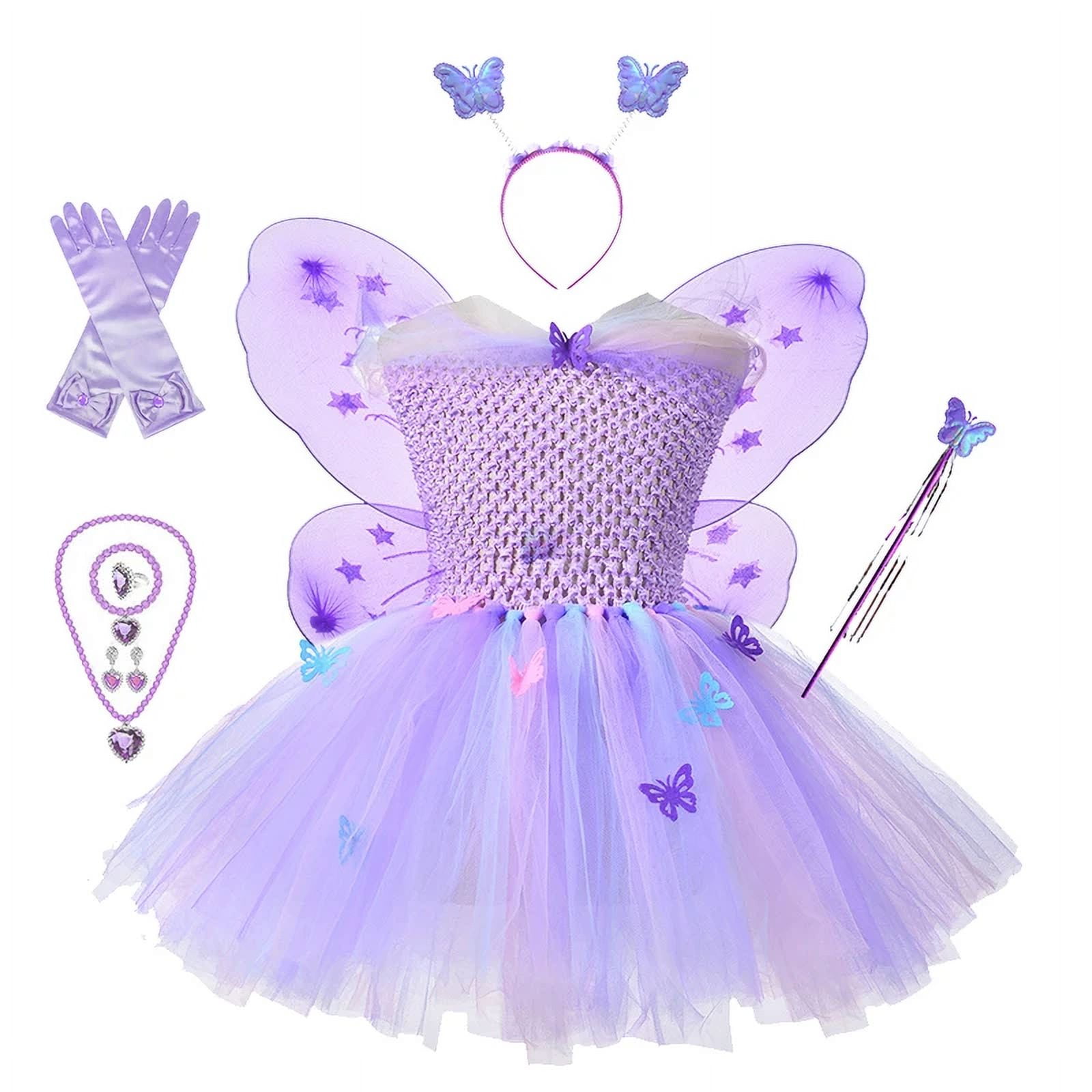 Fancy girls purple butterfly mesh tutu dresses Princess tulle dress ...