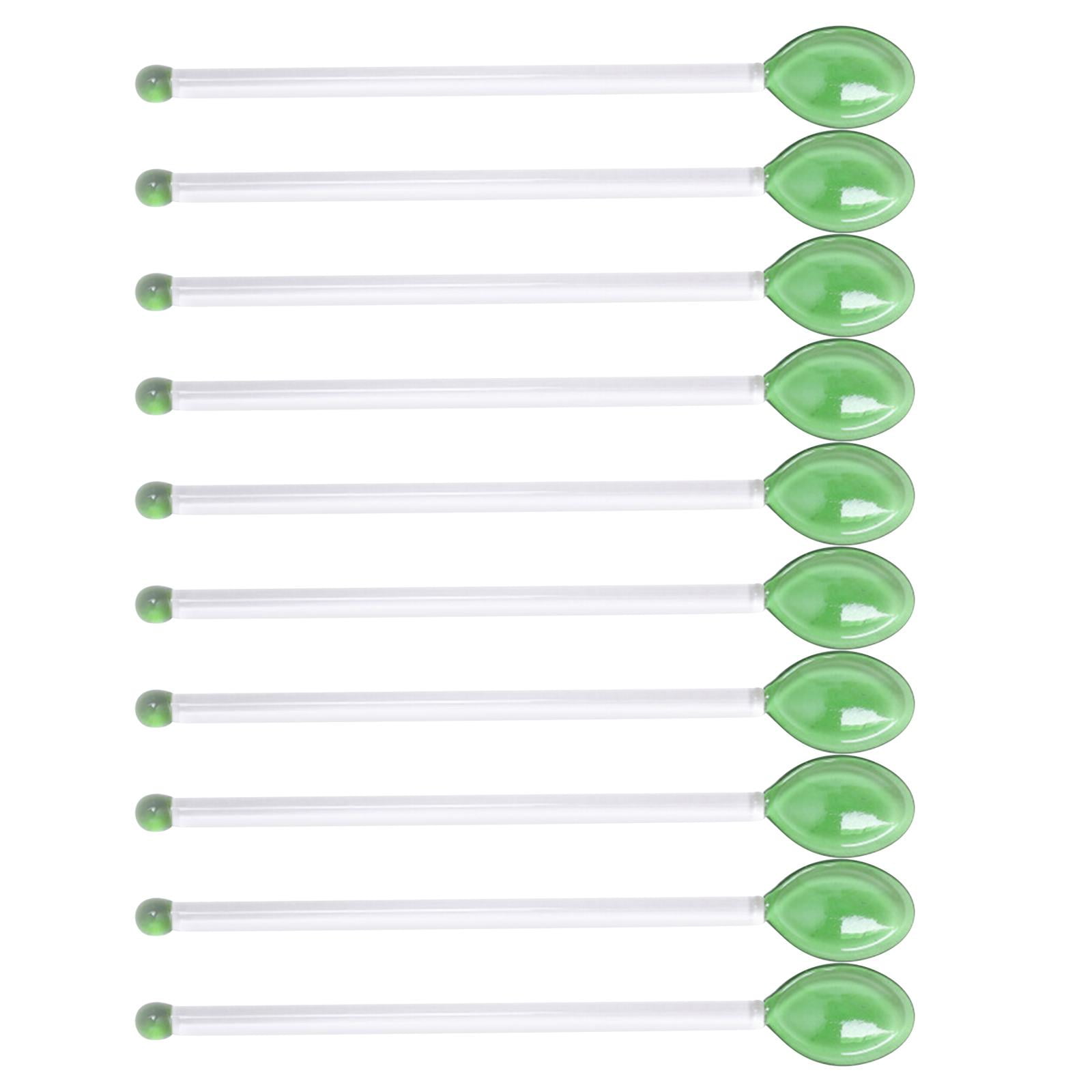 Fancyes 10 Pieces Teaspoons Glass Stirring Spoons Mixing Rod Glass ...