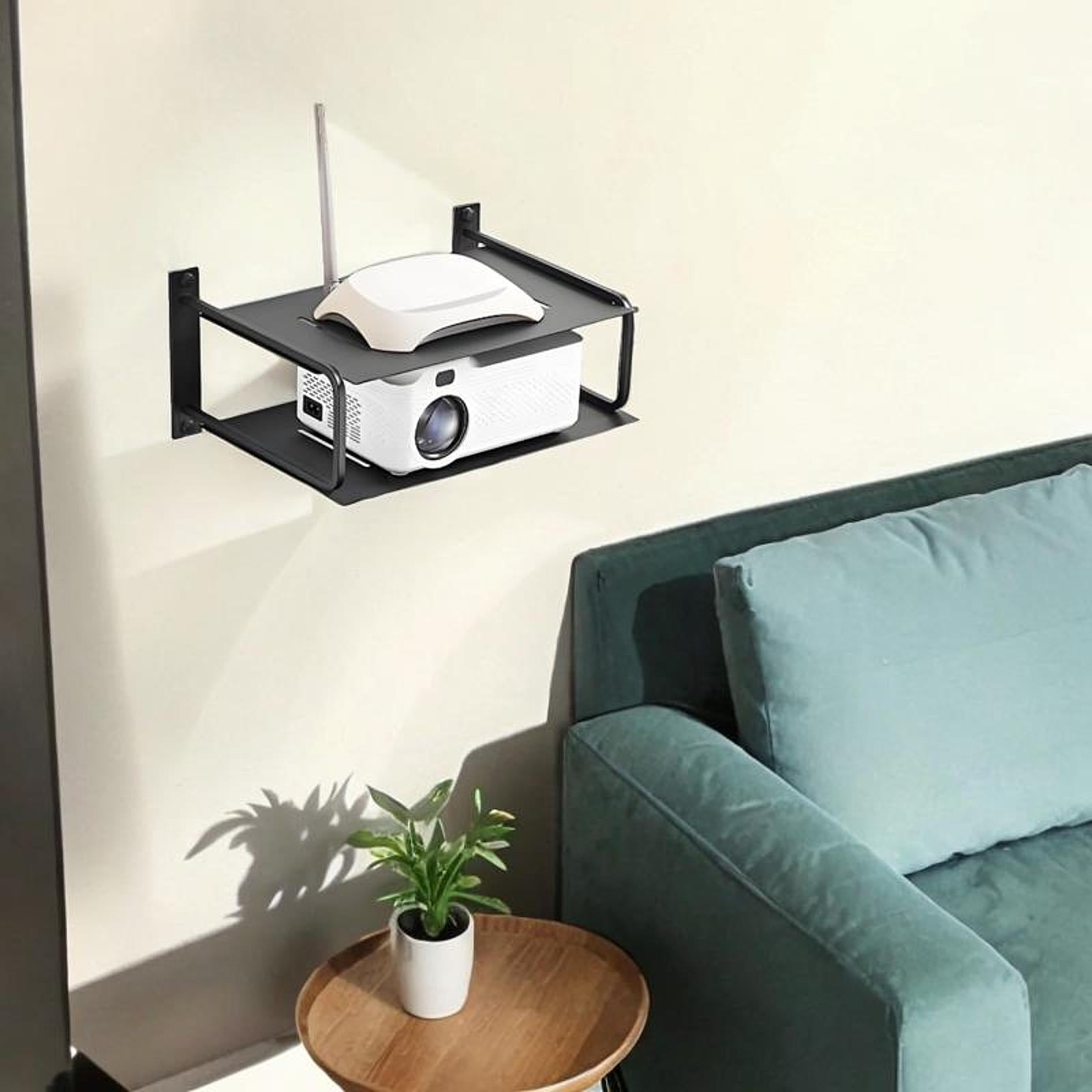 Fancyes 2 Layers Shelf Wall Mount Router Shelf Holder Home Organizer ...