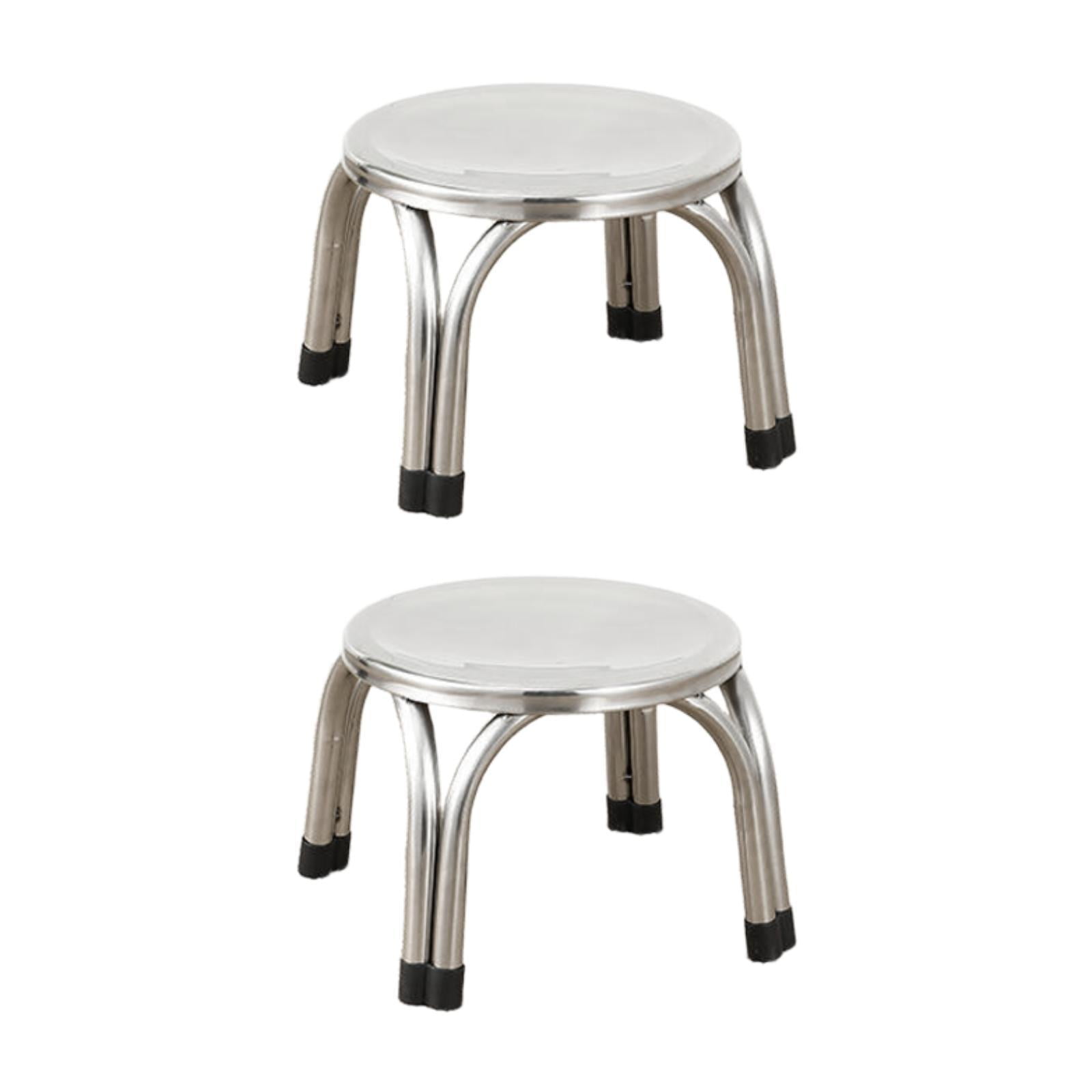 Fancyes 2 Pieces Small Round Low Stools Stainless Steel Children Sofa ...