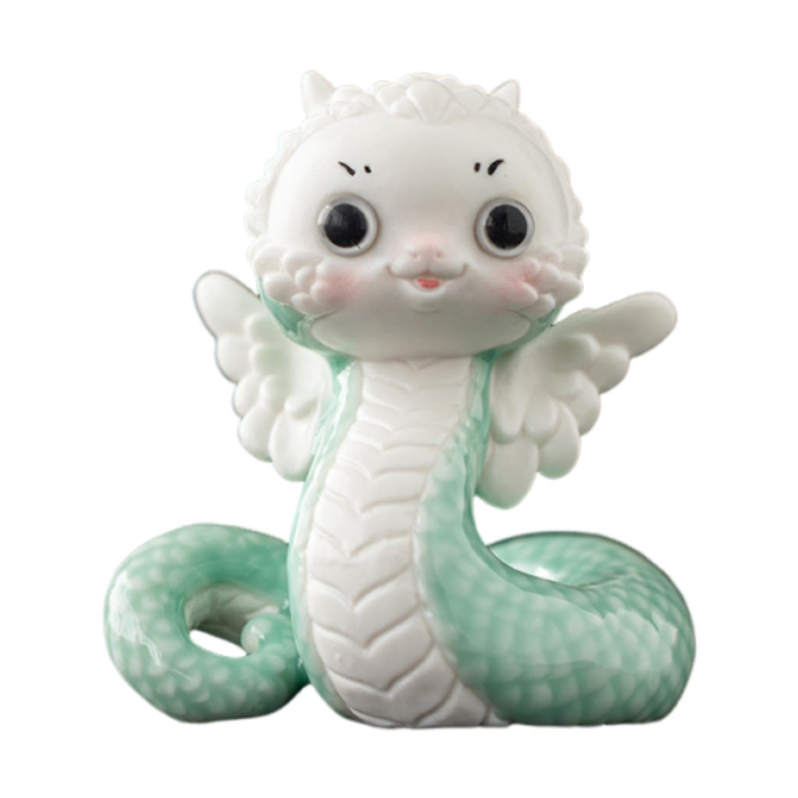 Fancyes 2025 Spring Festival Ceramic Snake Statue Small Sculpture 3 ...