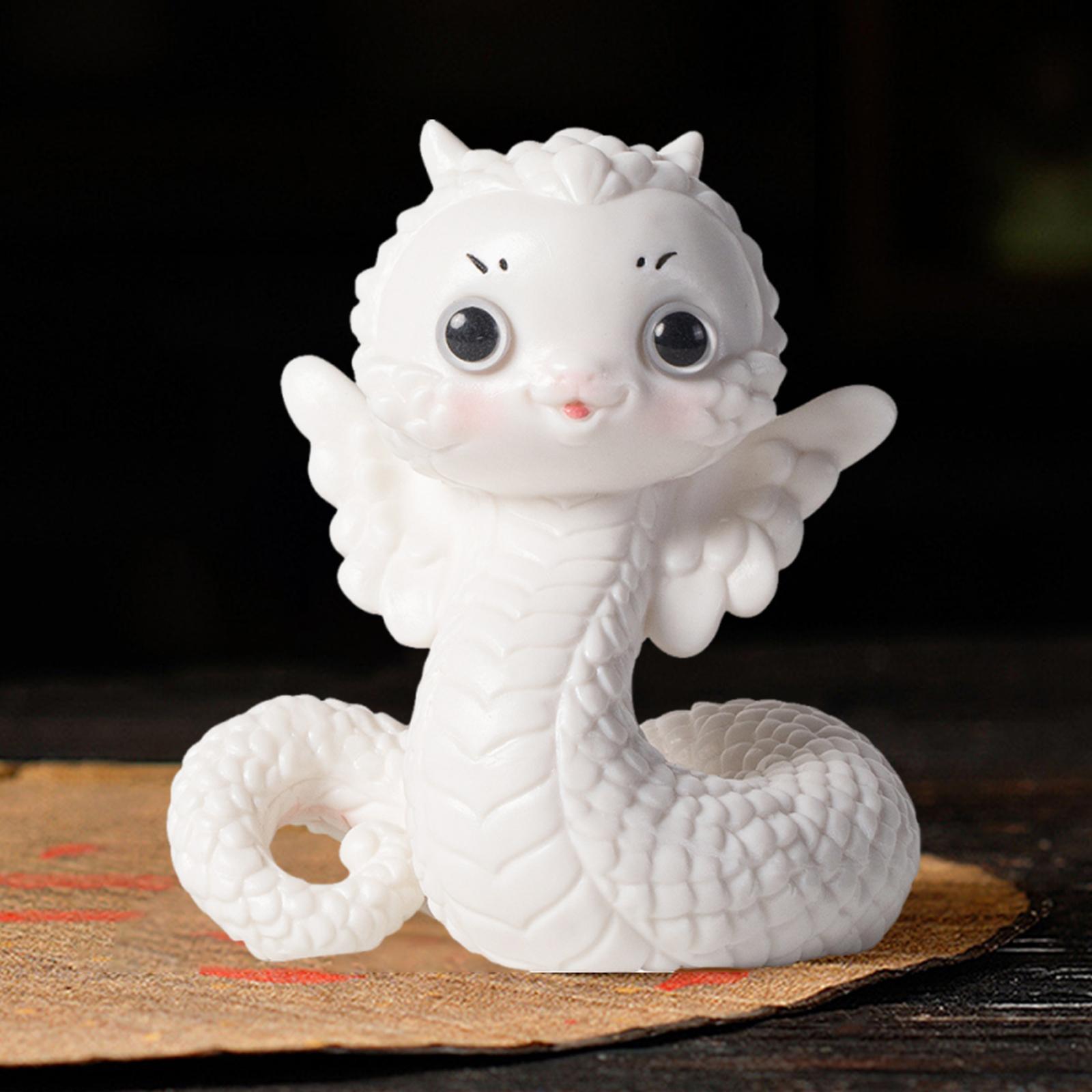 Fancyes 2025 Spring Festival Ceramic Snake Statue Small Sculpture 3 ...
