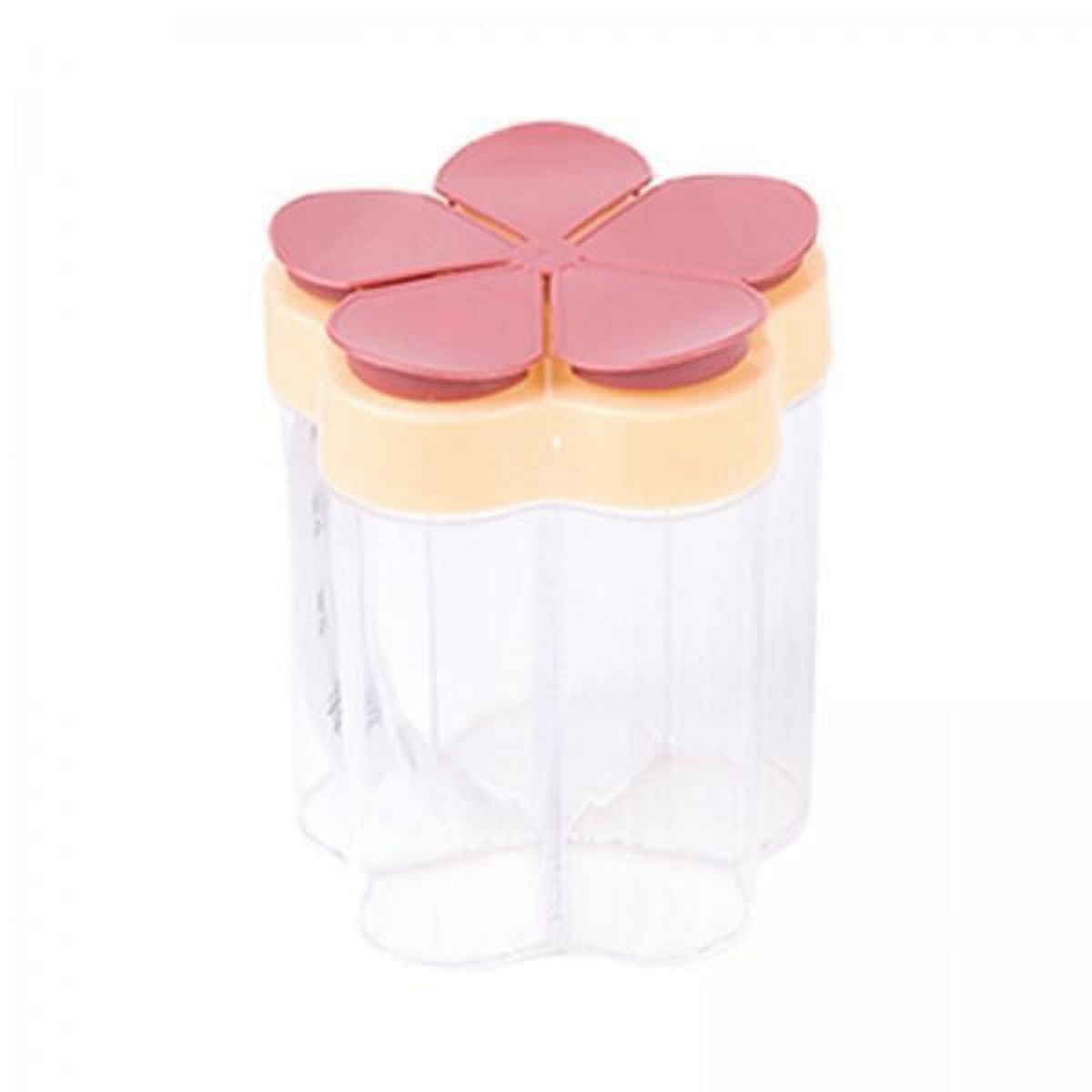 Fancyes 2xTransparent 5 Grids Flip Spice Shaker Jars Net Shaped Pouring ...