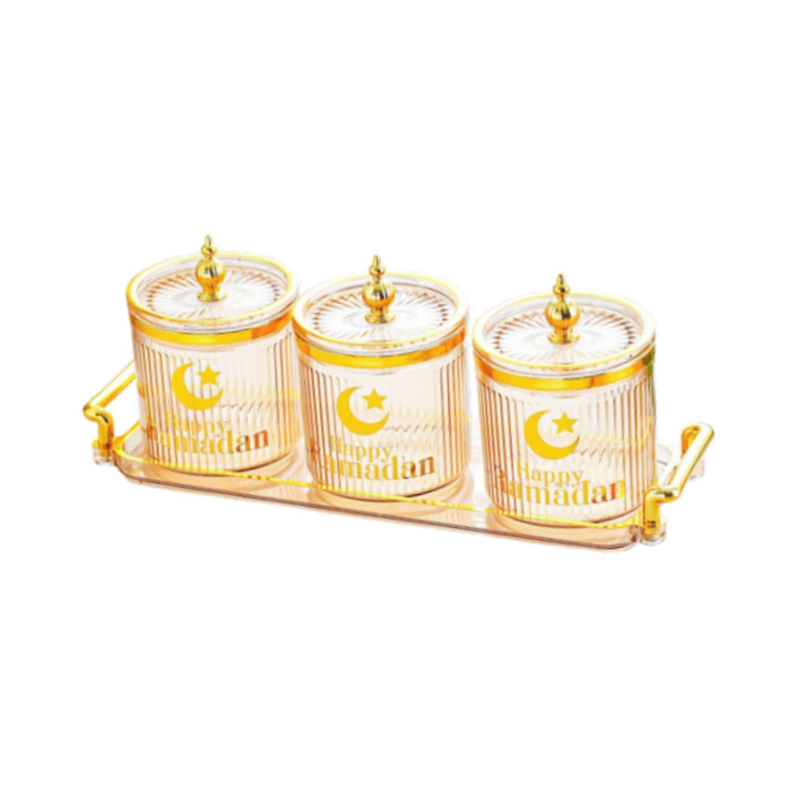 Fancyes 3 Pieces Condiment Canister Appetizer Tray for Living Room ...