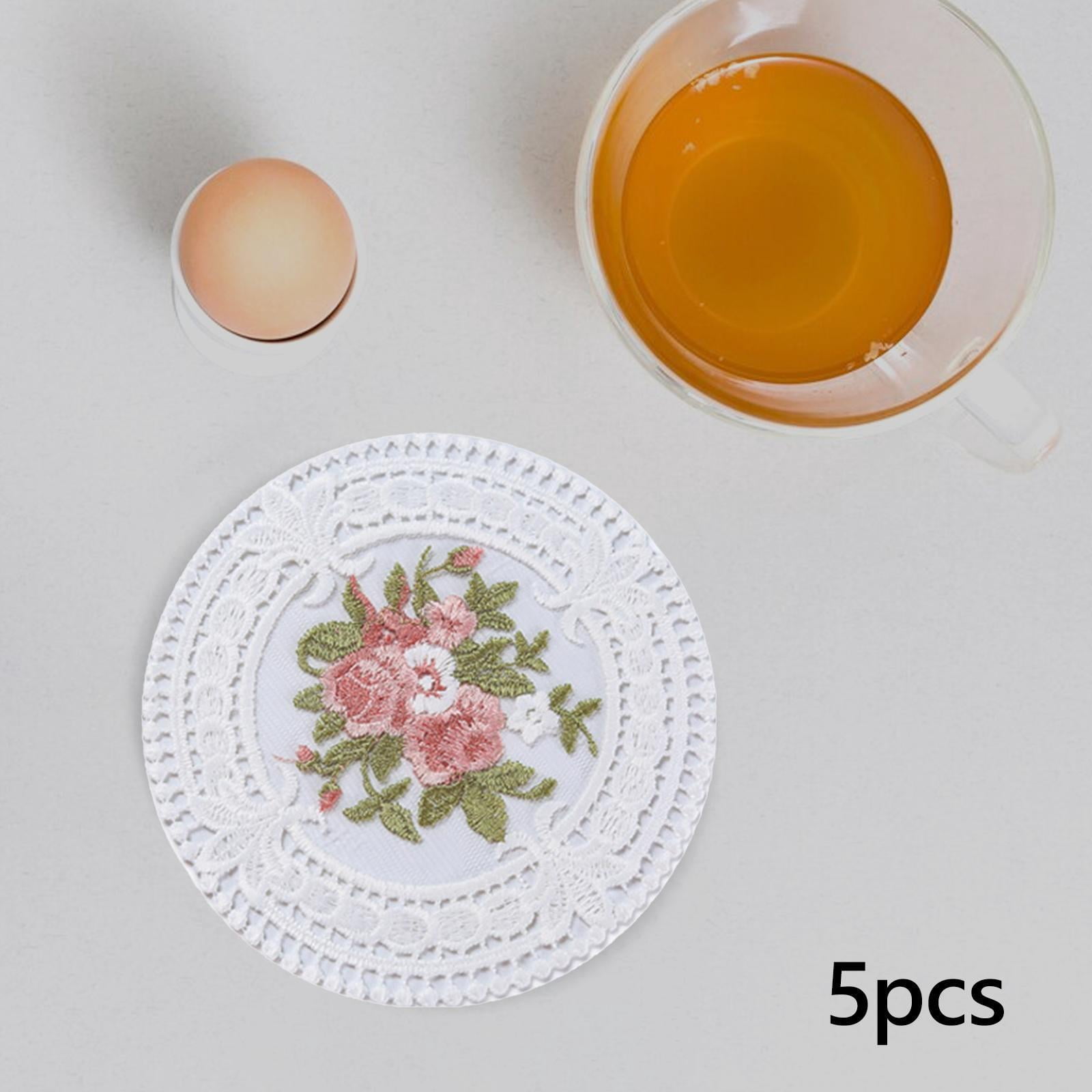 Fancyes 5 Pieces Drink Coasters Retro Cup Coasters for Farmhouse Coffee ...