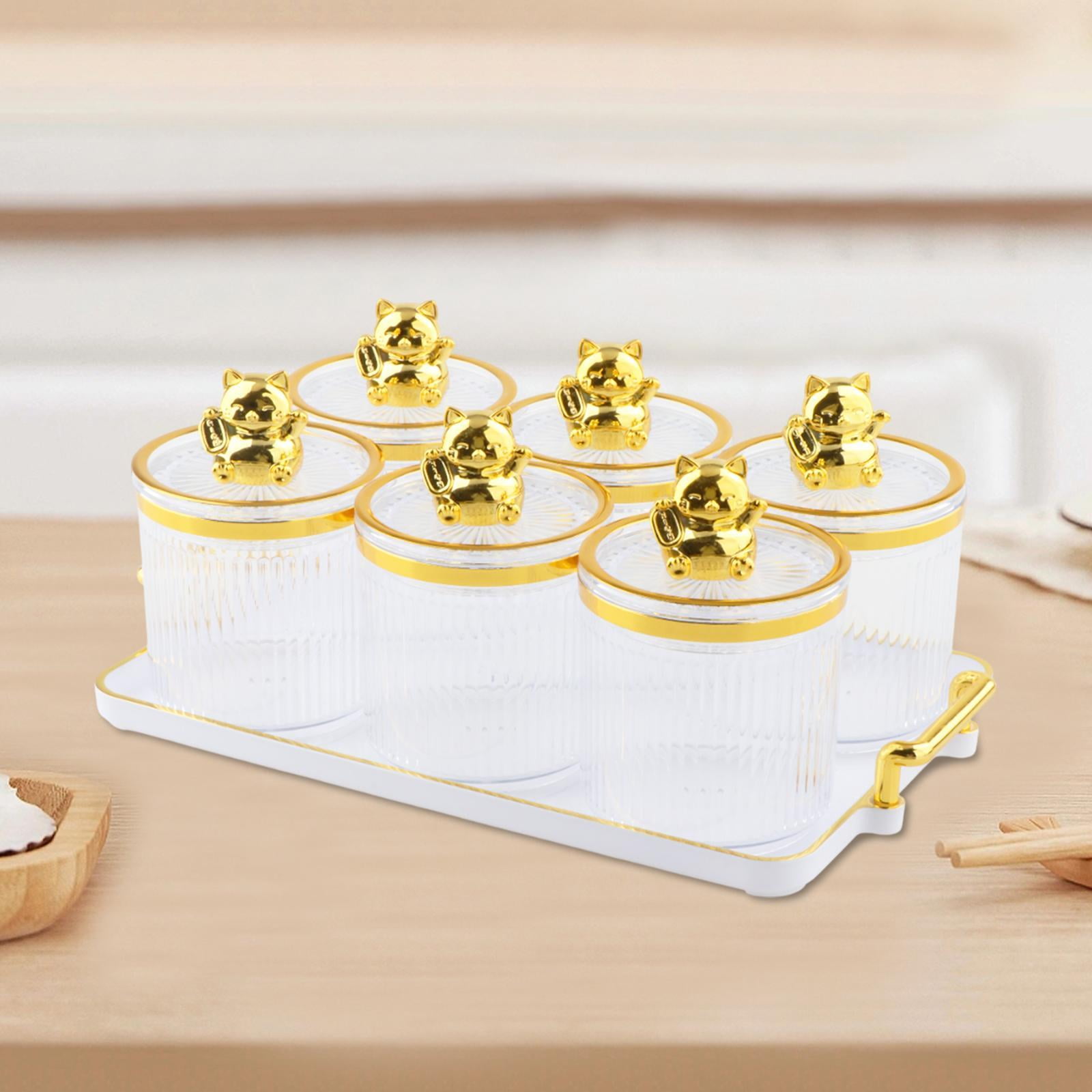 Fancyes 6 Grids Kitchen Spice Jars,Multifunctional Wedding Decor Food ...