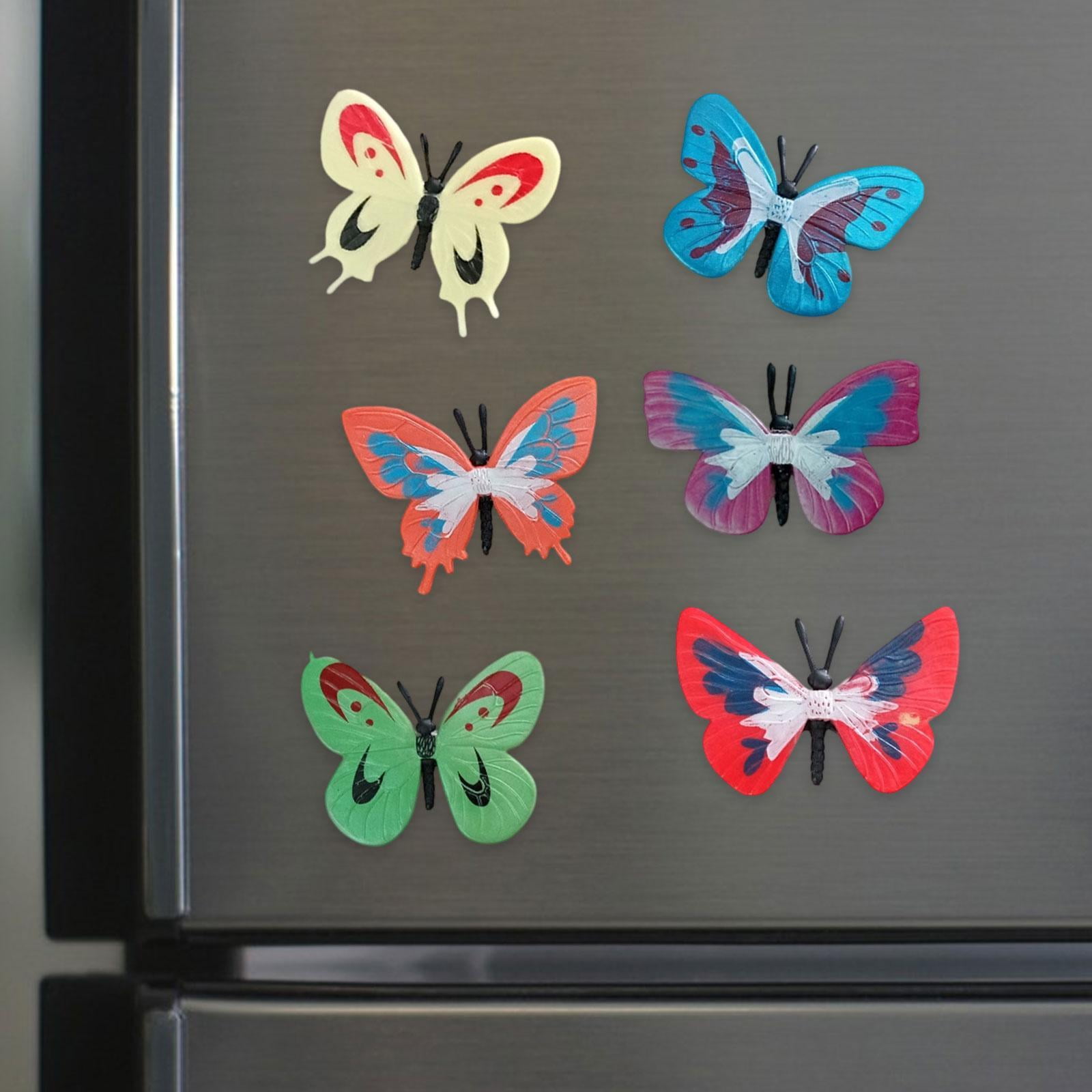 Fancyes 6 Pieces Butterfly Fridge 3D Small for Kitchen Message Boards ...