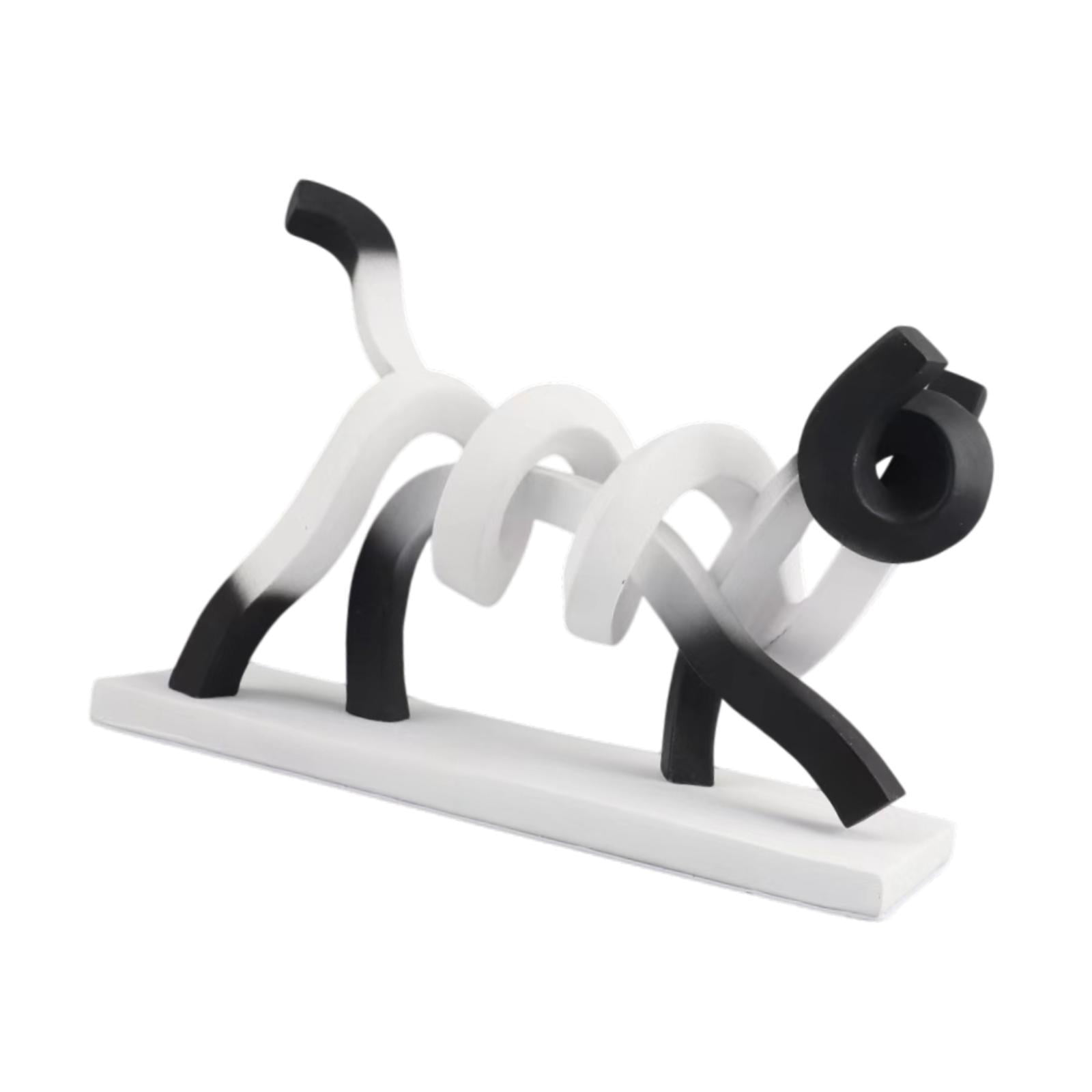 Fancyes Abstract Cat Statue Cat Figurine Decoration Resin Ornament ...