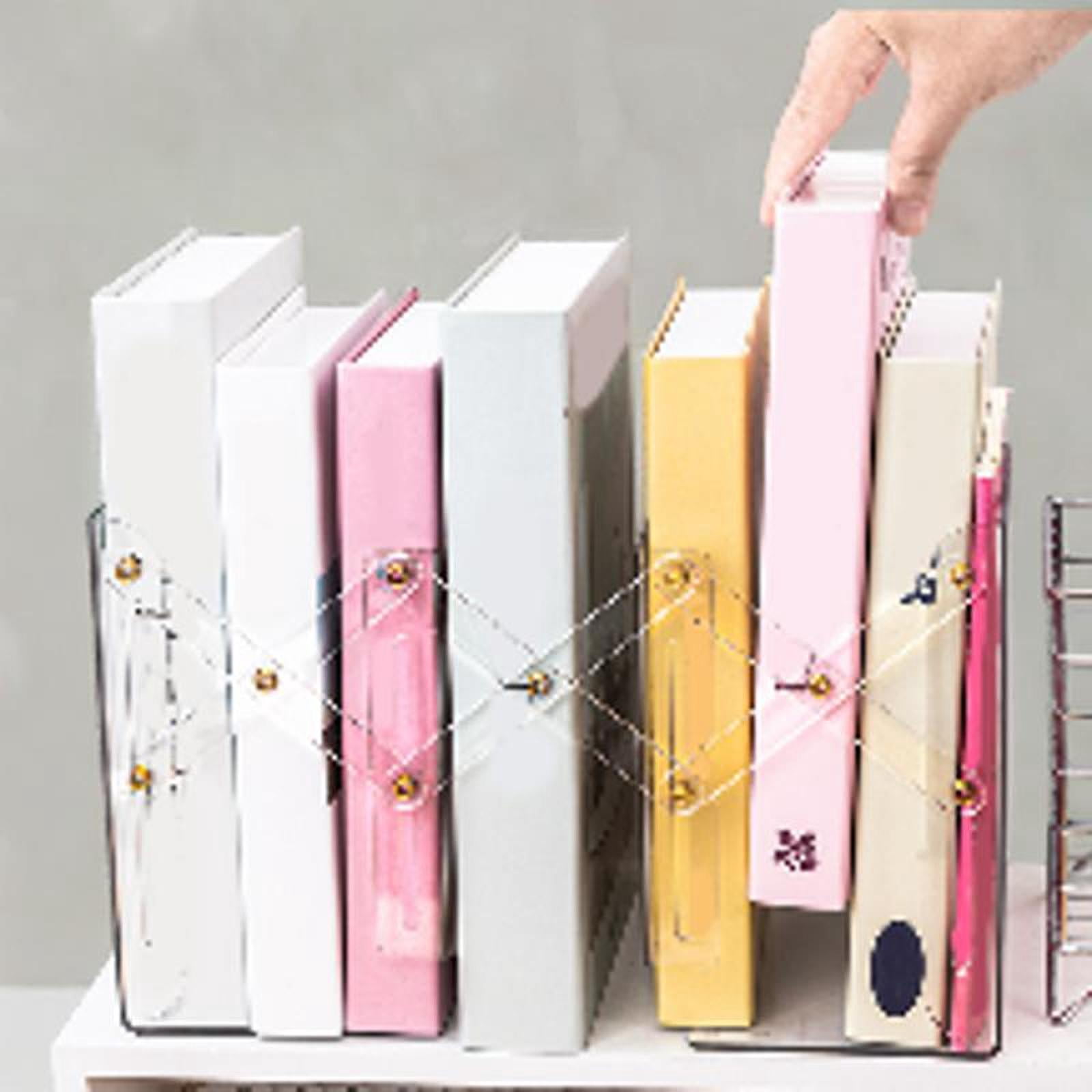 Fancyes Adjustable Clear Bookend Expandable Book End Creative ...