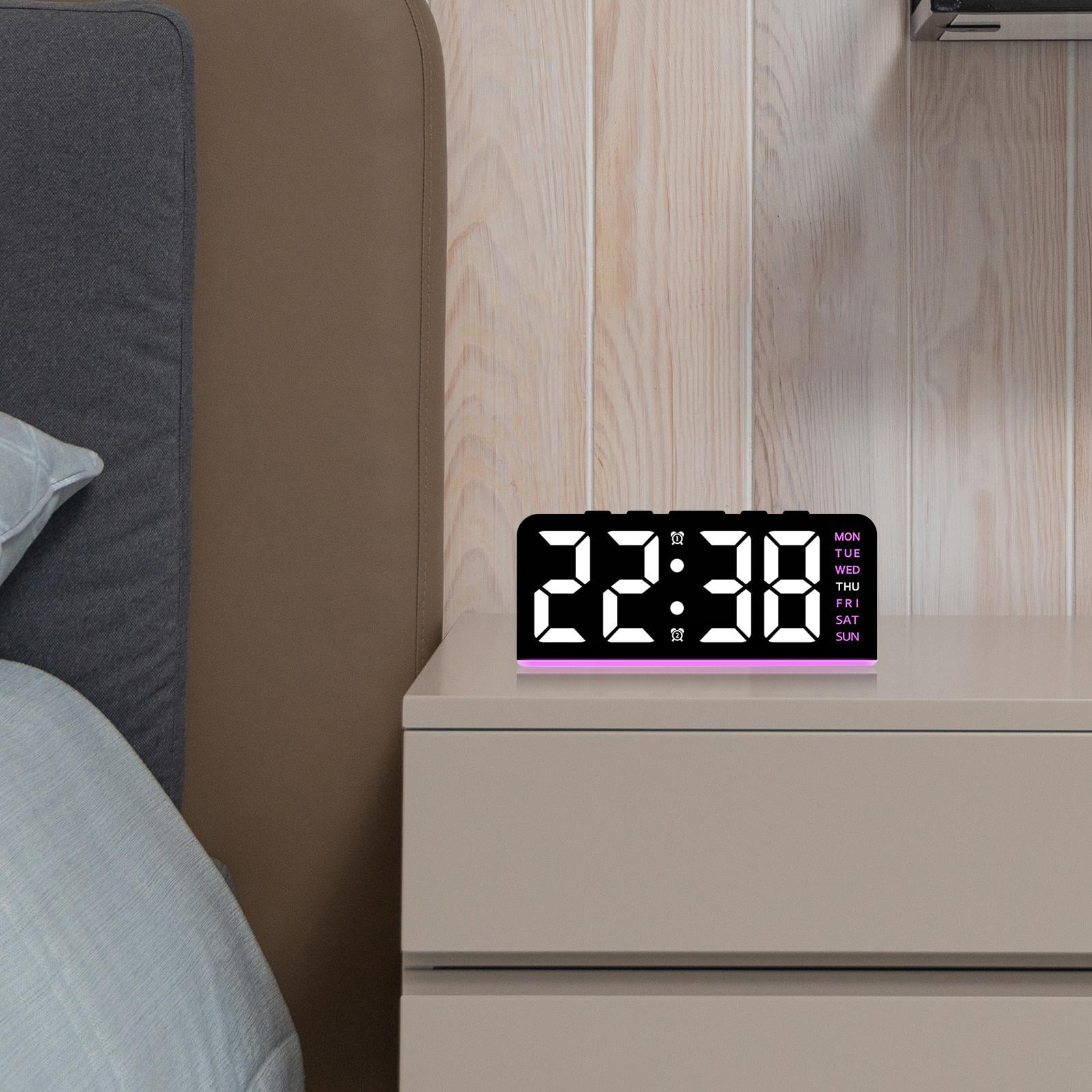 Fancyes Ambient Light Digital Alarm Clock Adjustable Portable Week ...