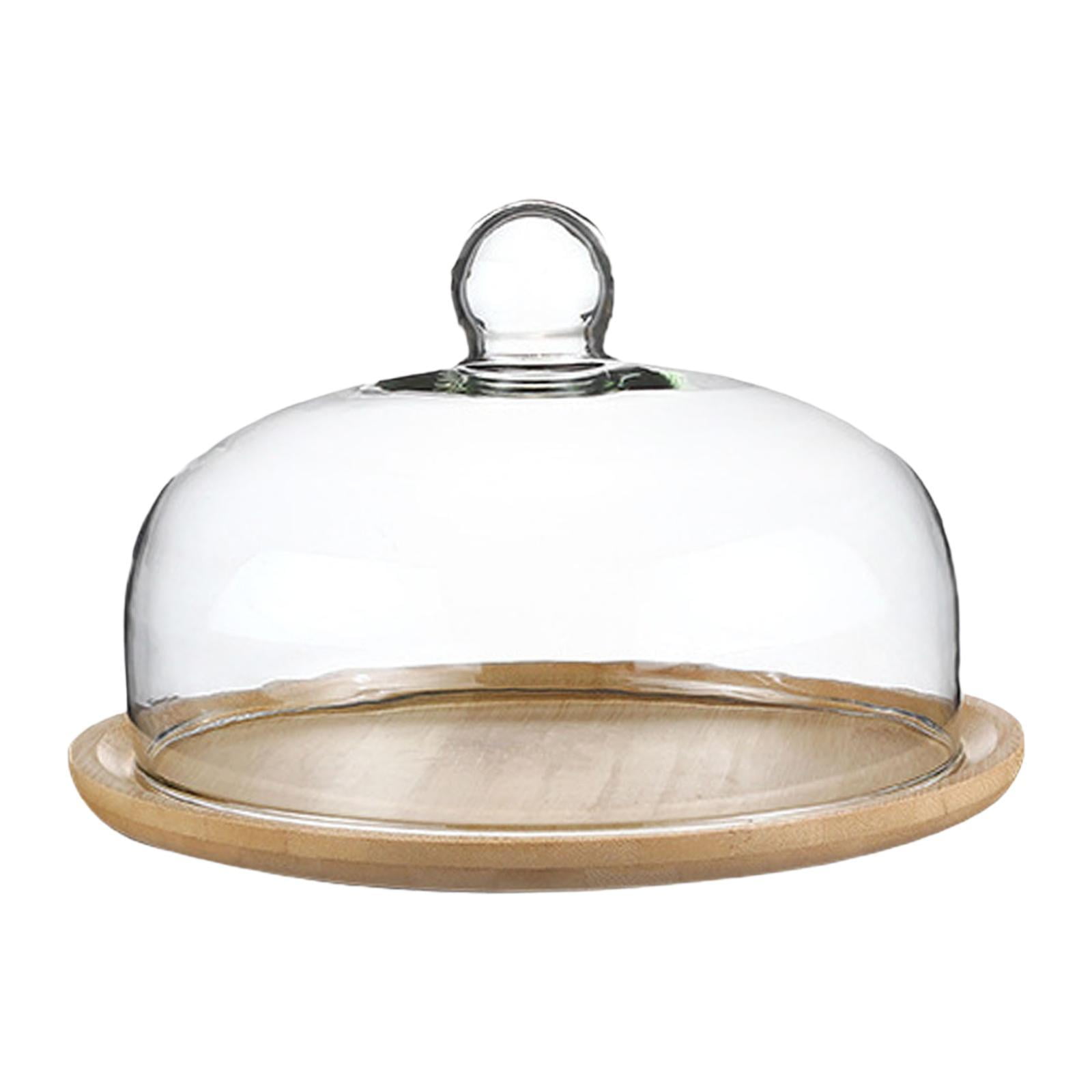 Fancyes Bamboo Cake Stand with Dome Cake Plate Multifunctional Cake ...
